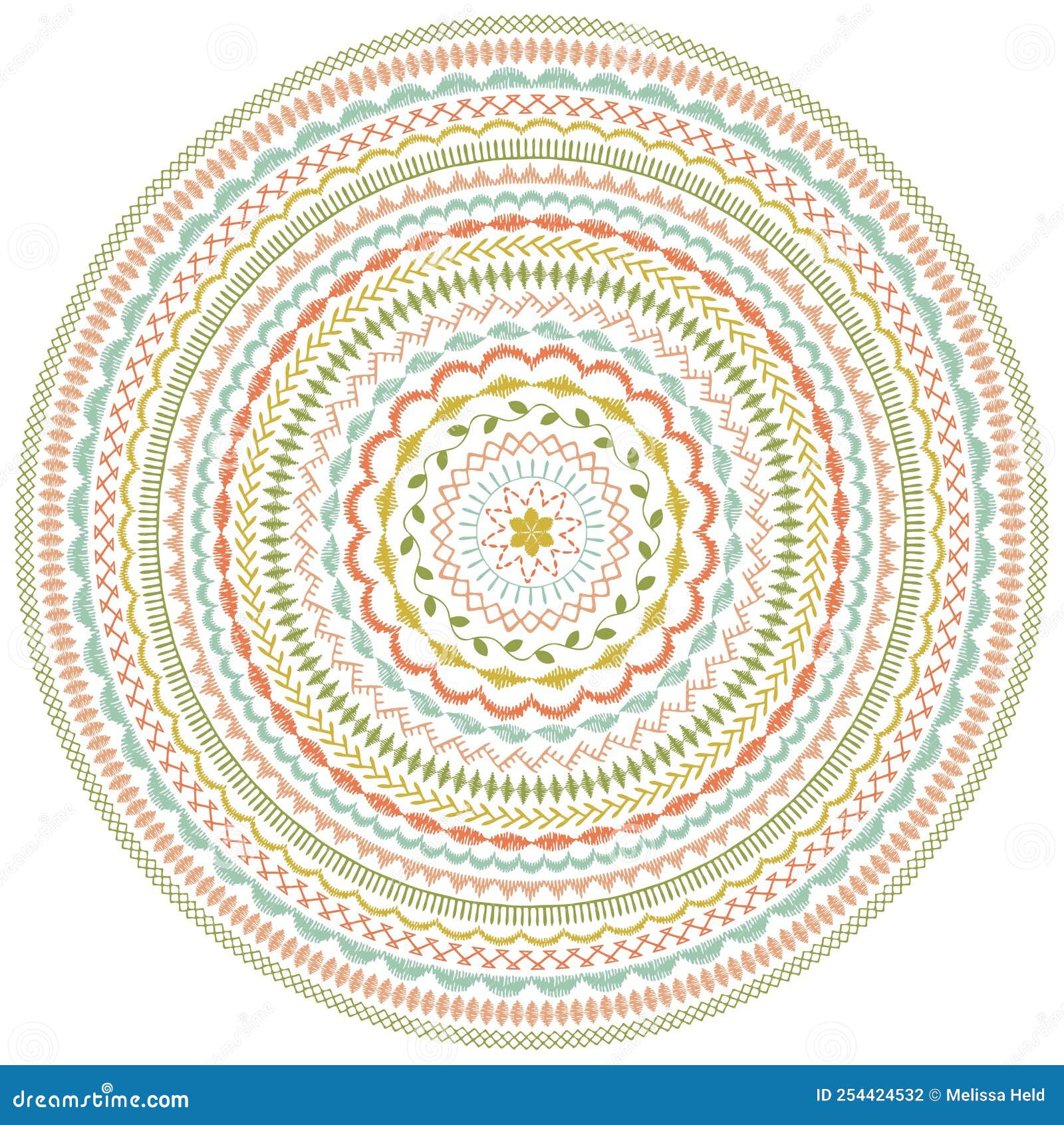 Embroidery Stitch Concentric Circles Pattern Stock Vector ...