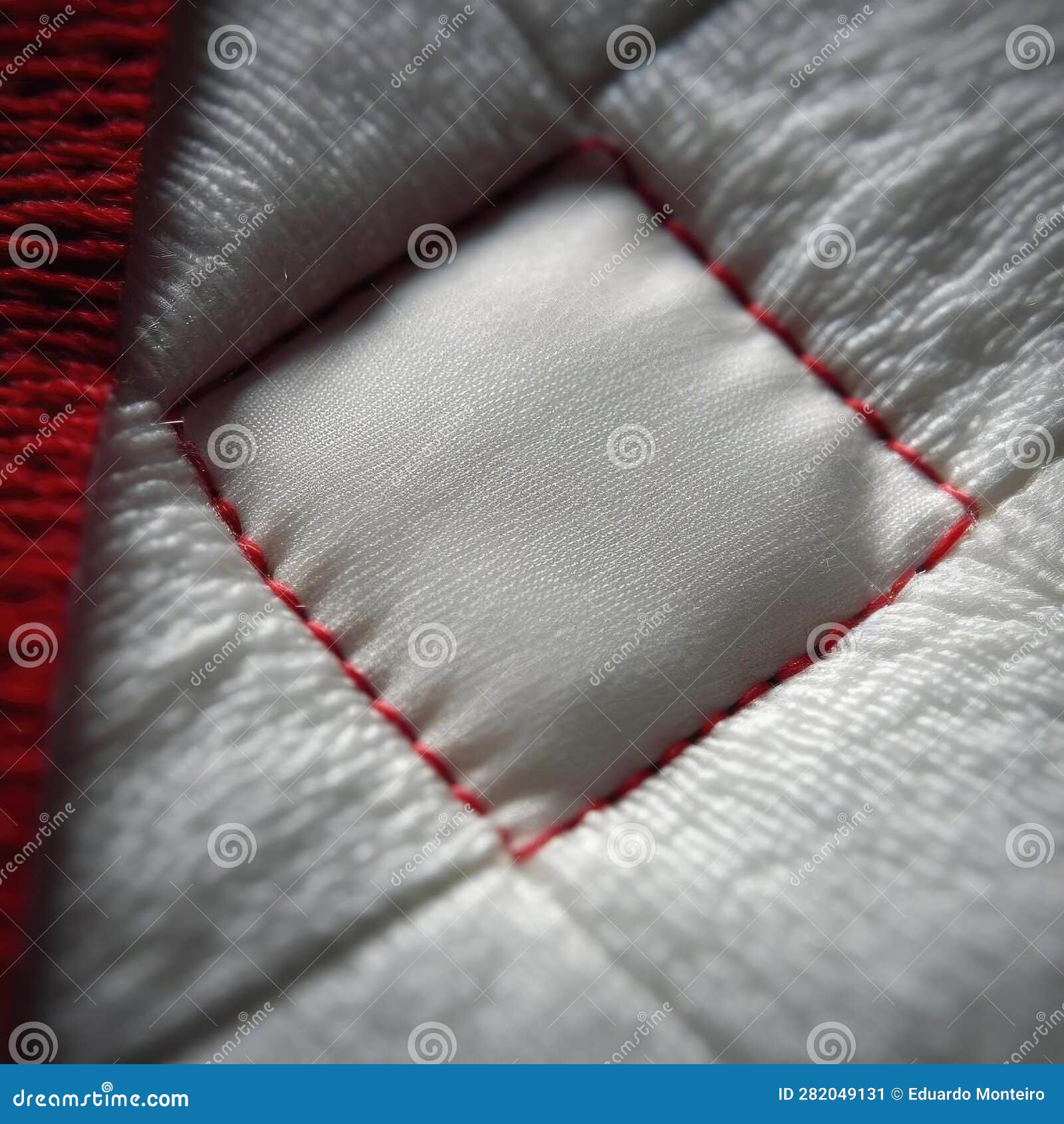 Embroidery Stitches on a White Fabric - Red Stitching Stock ...