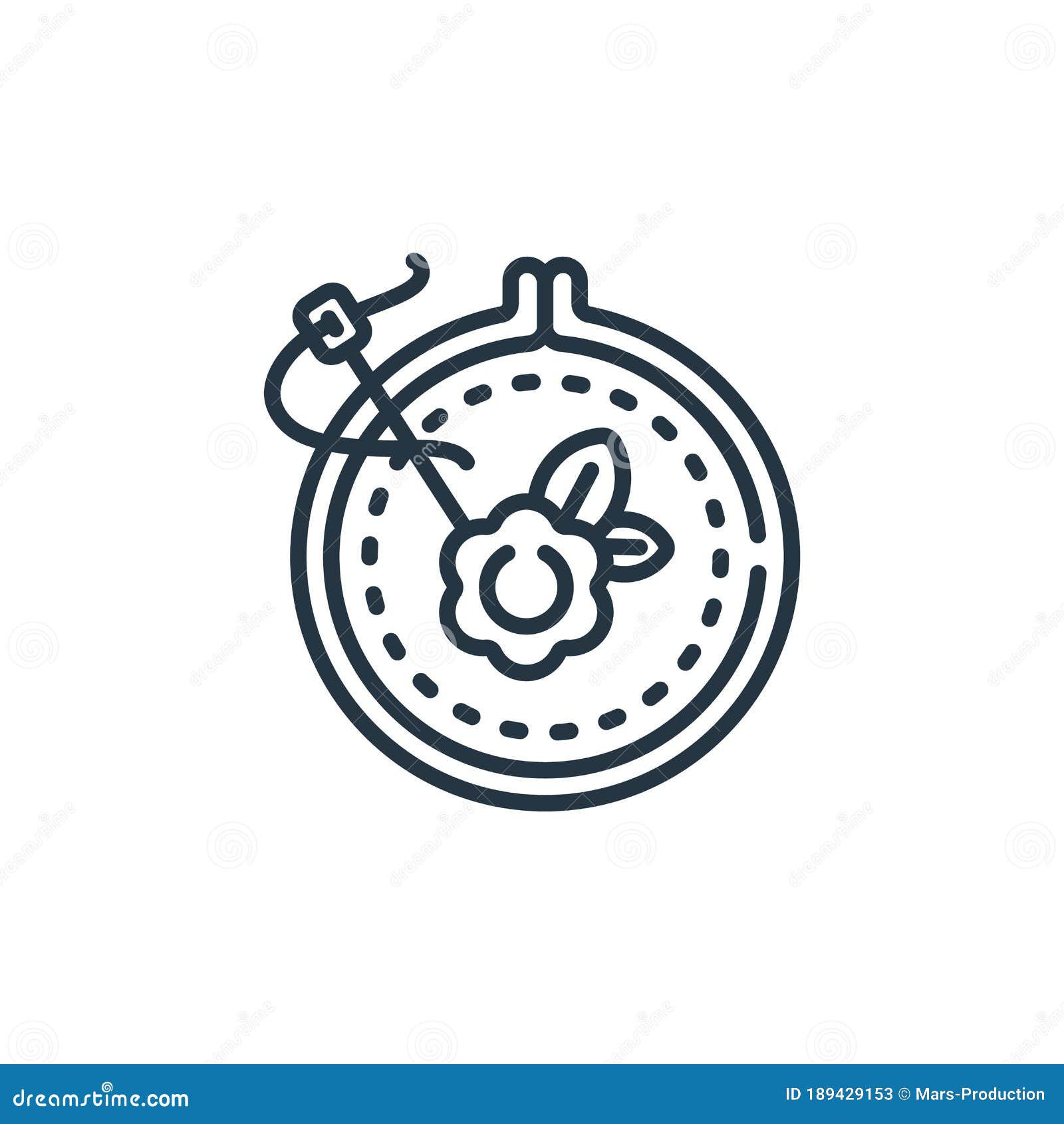 Embroidery Vector Icon Isolated on White Background. Outline, Thin Line ...