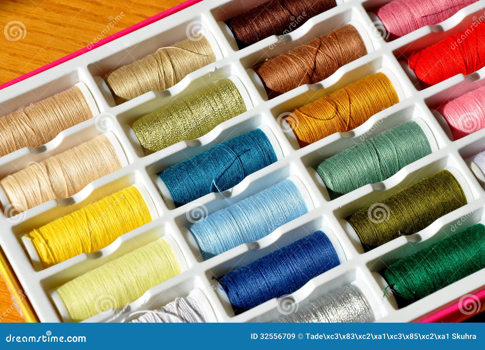 Embroidery yarn bobbins stock image. Image of decoration - 32556709