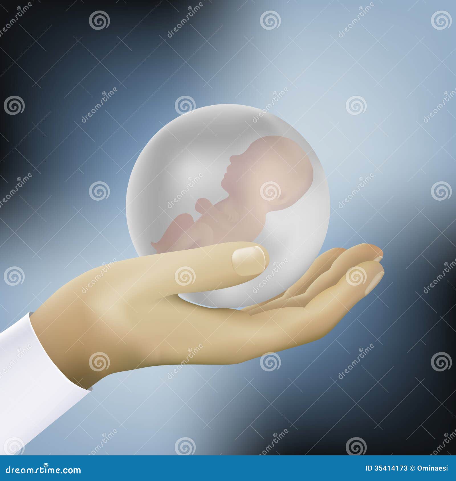Embryo at hand vector stock vector. Illustration of idea - 35414173