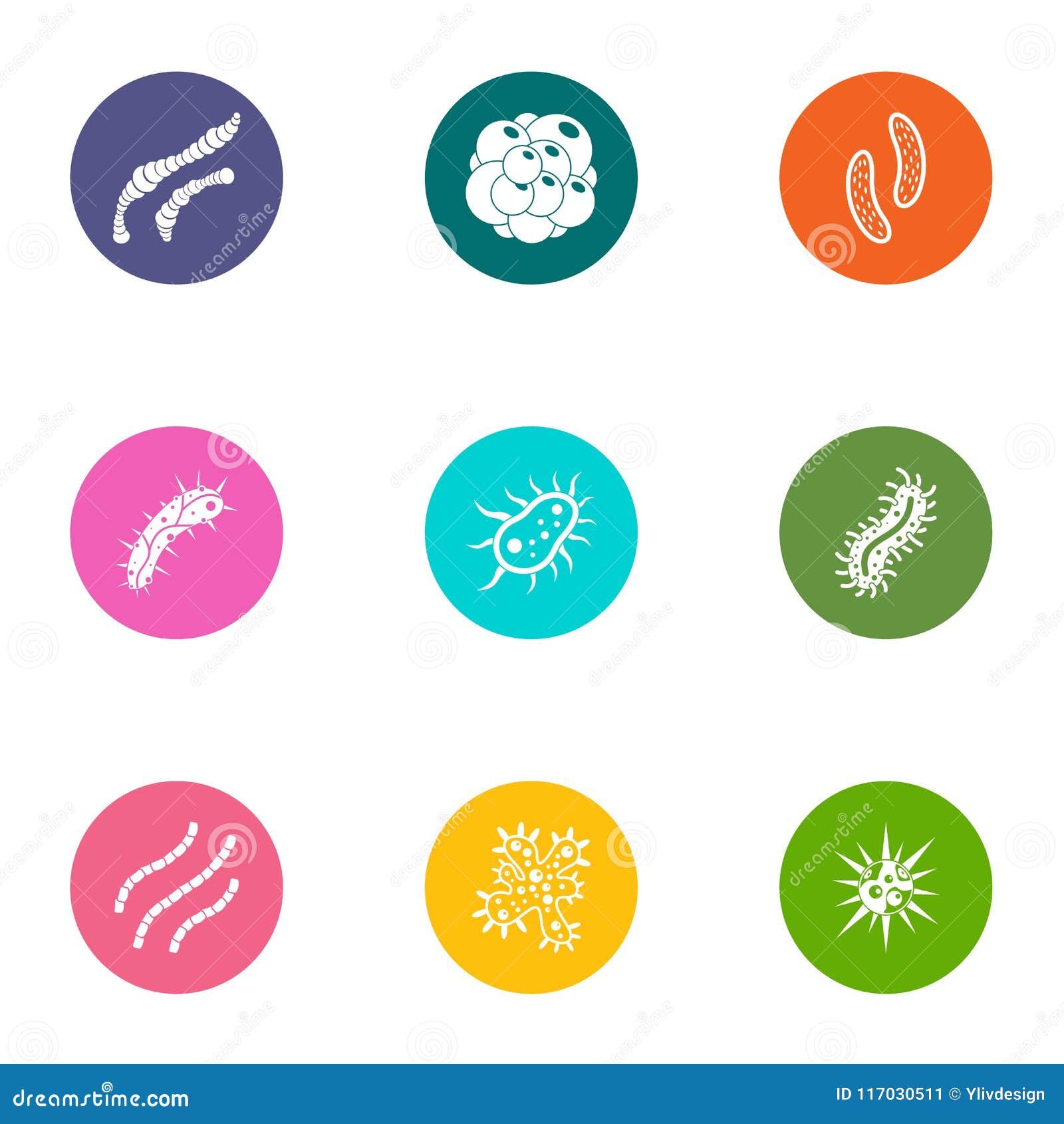 Embryo Icons Set, Flat Style Stock Vector - Illustration of ...