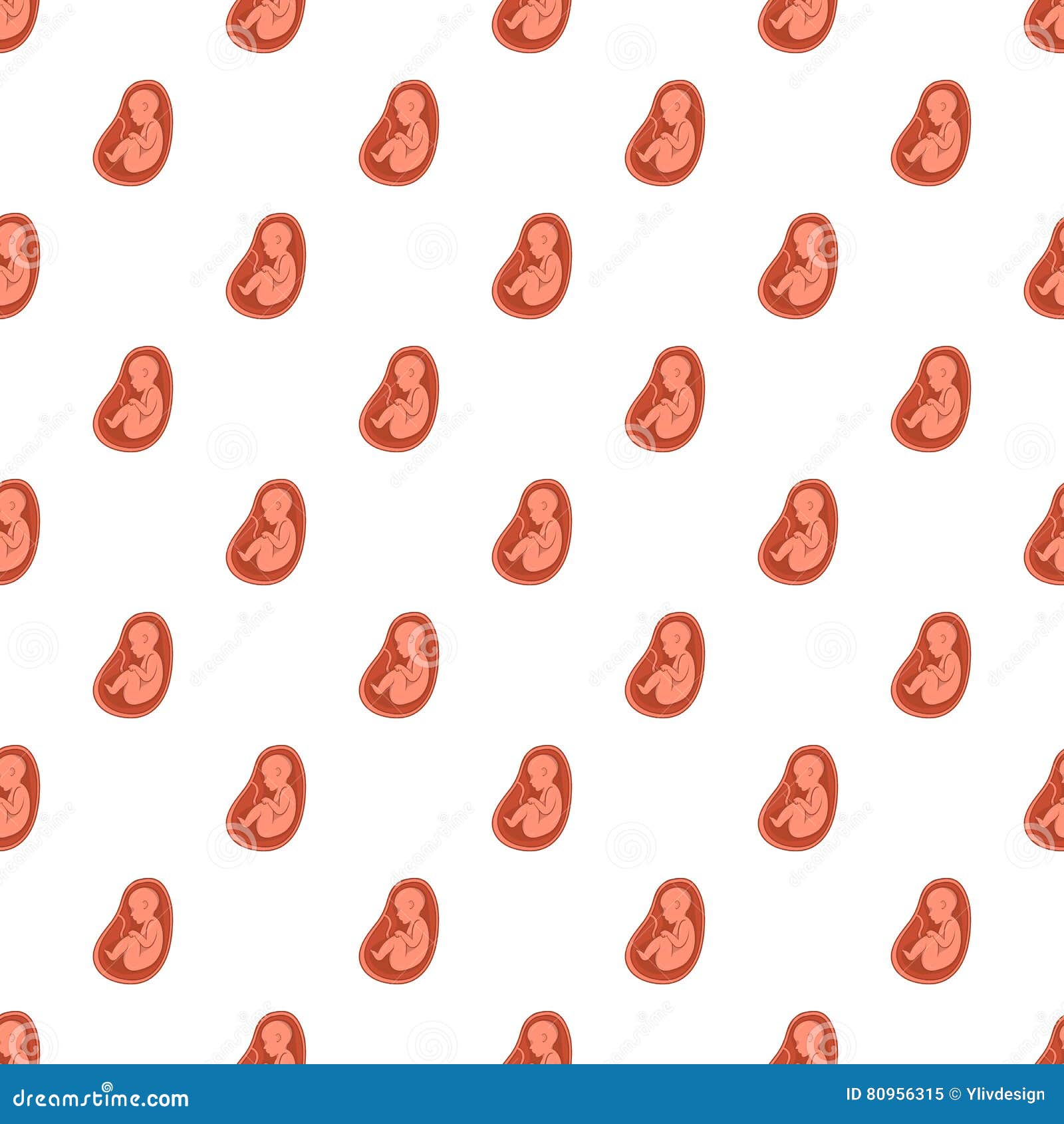 Embryo in Stomach Pattern, Cartoon Style Stock Vector - Illustration of ...