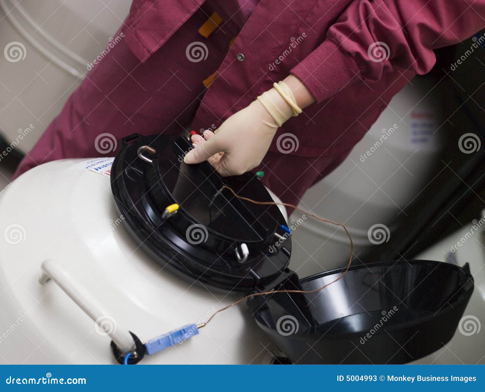 Embryologist Freezing Embryos for Staorage Stock Image - Image of ...