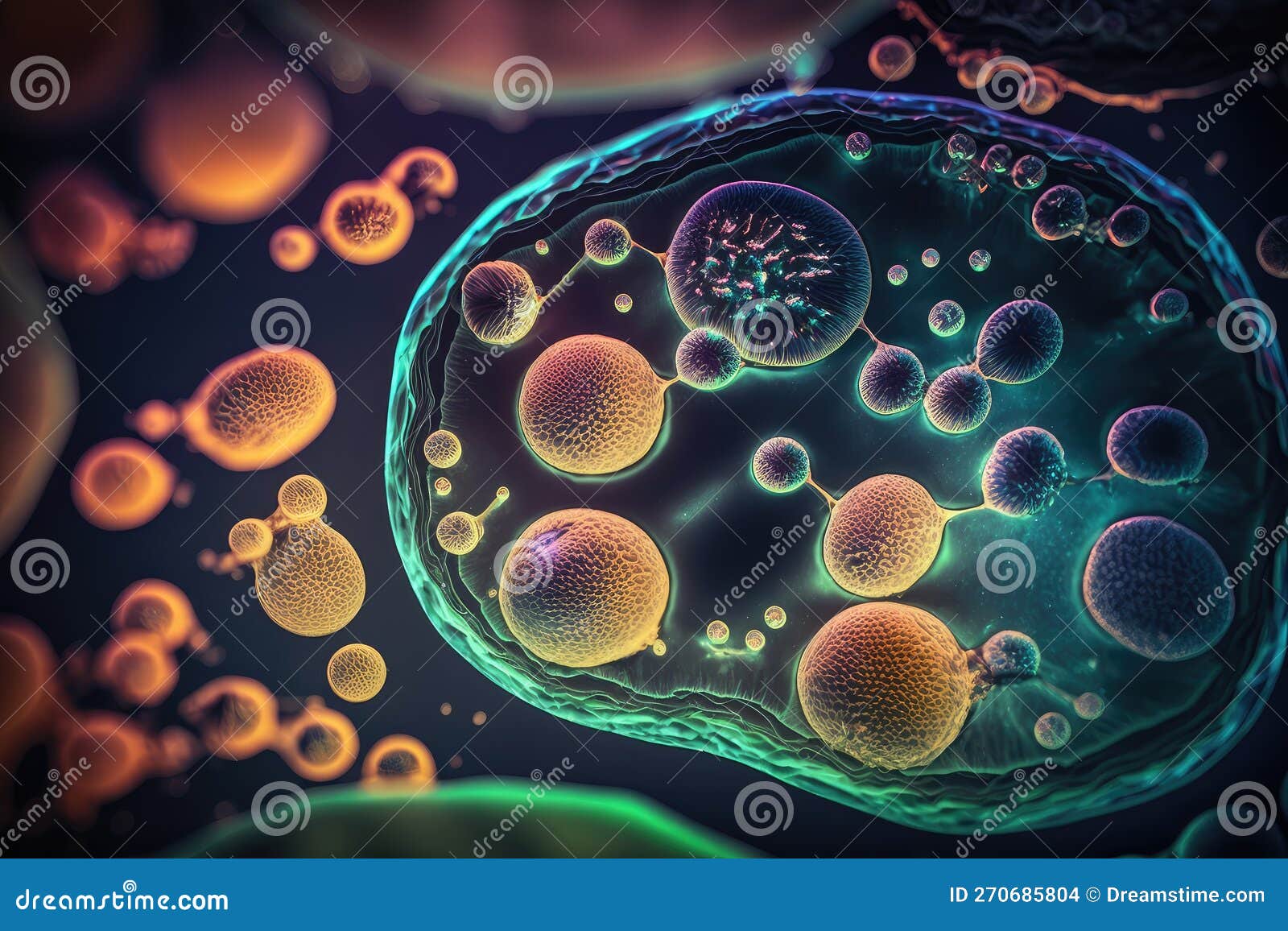 Embryonic Stem Cells Colony 3d Under a Microscope. Stock Illustration ...
