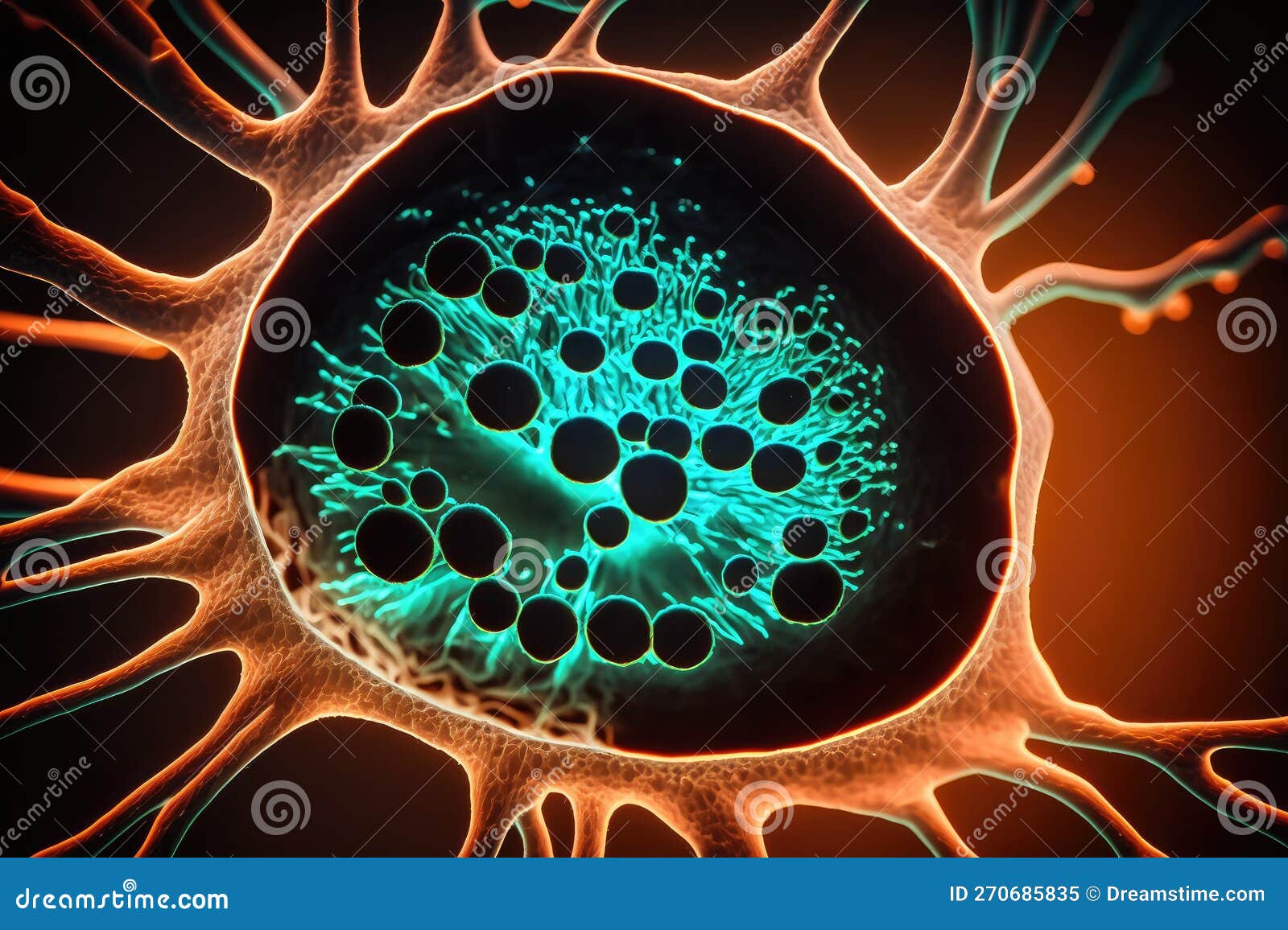 Embryonic Stem Cells Colony 3d Under a Microscope. Stock Illustration ...