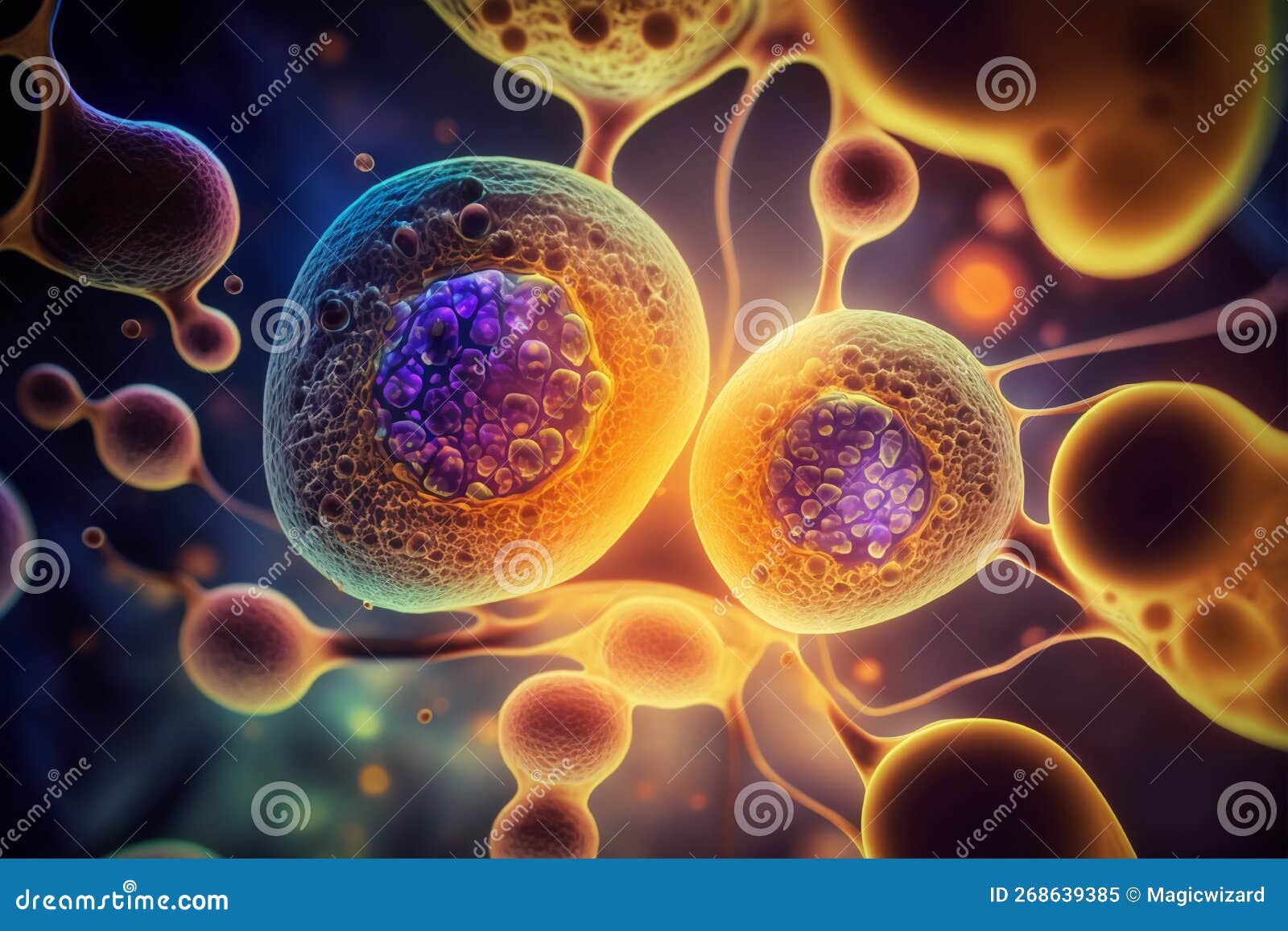 Embryonic Stem Cells 3d Under a Microscope Stock Illustration ...