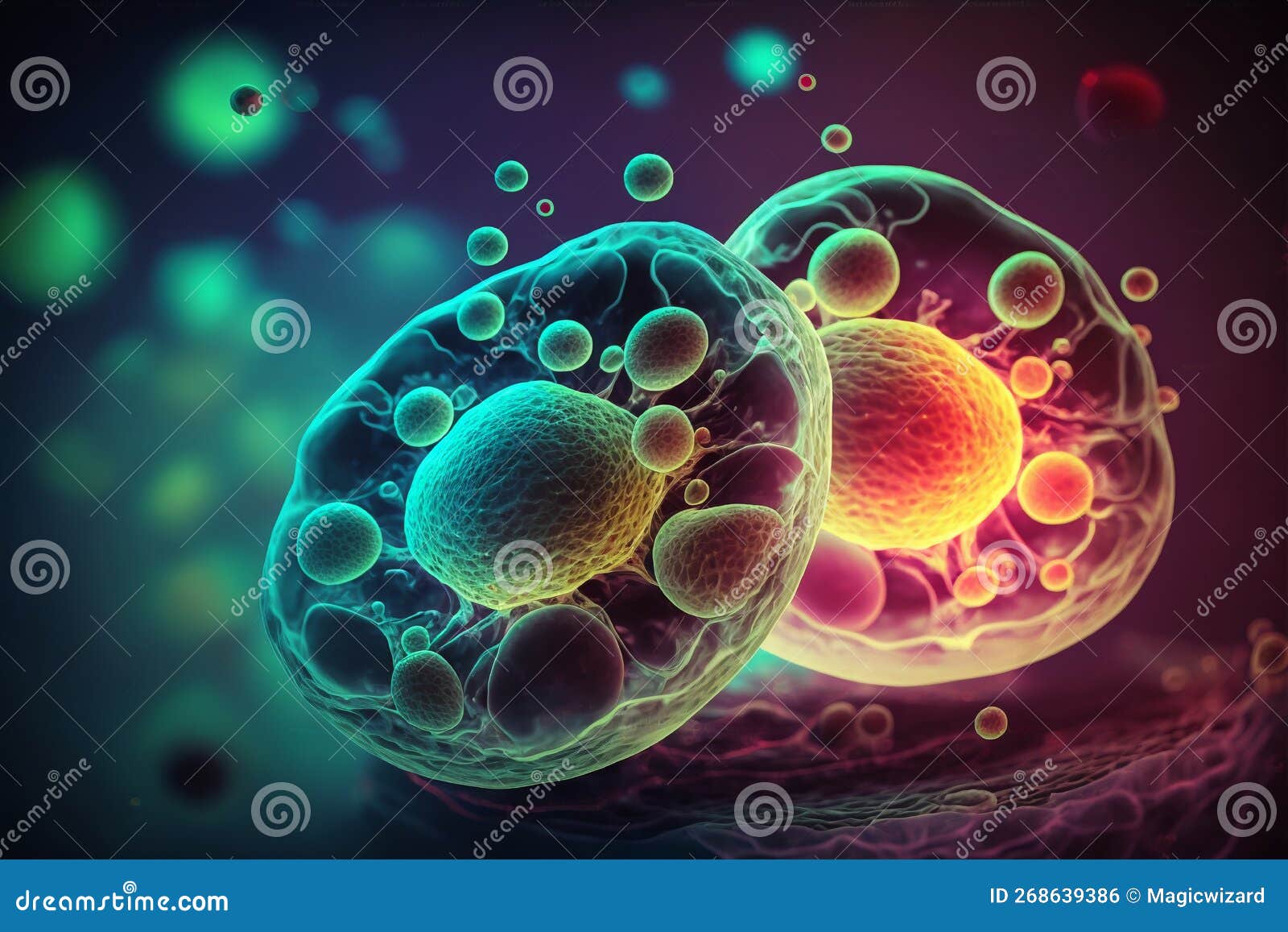 Embryonic Stem Cells 3d Under a Microscope Stock Illustration ...