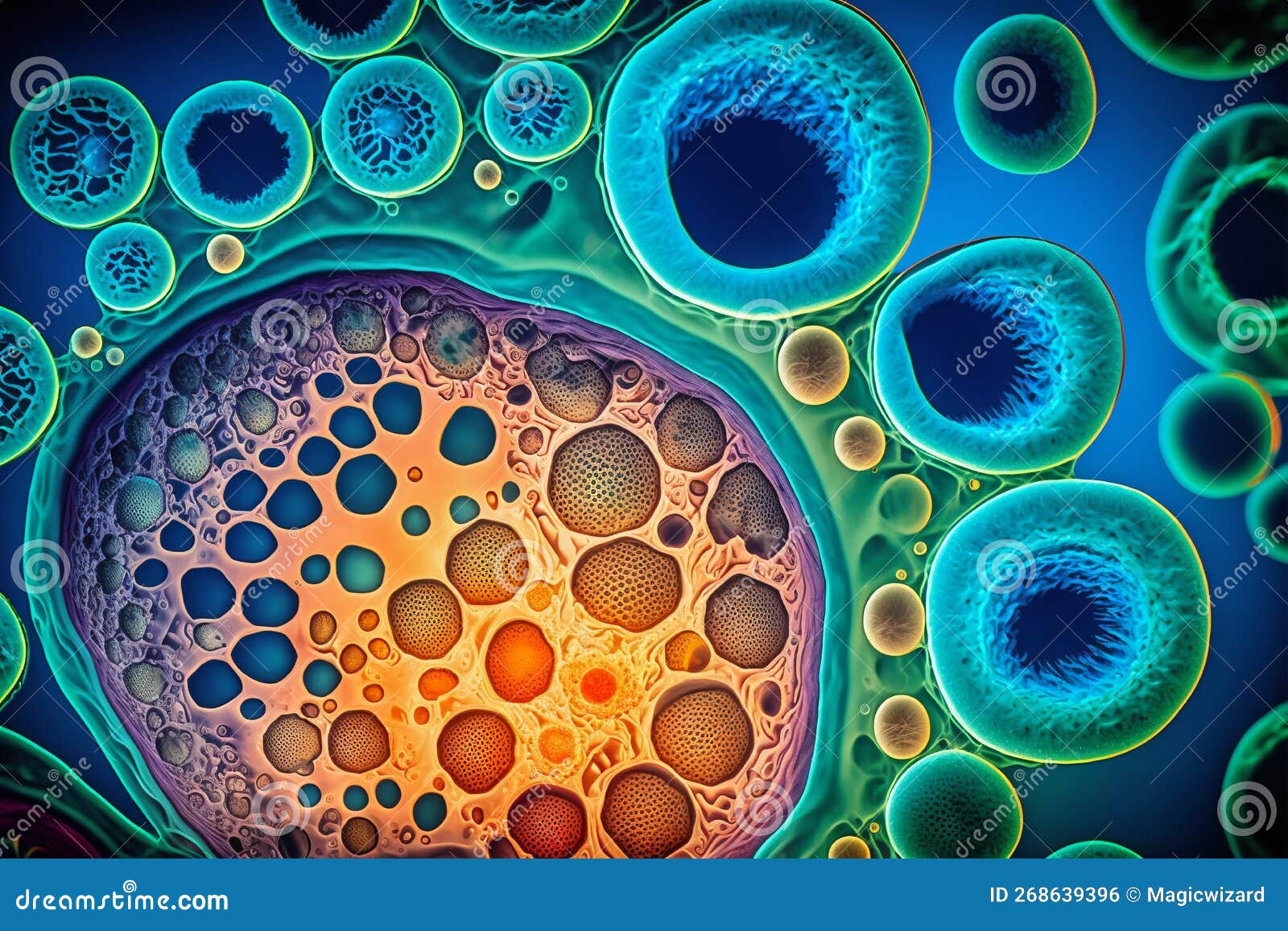 Embryonic Stem Cells 3d Under a Microscope Stock Illustration ...