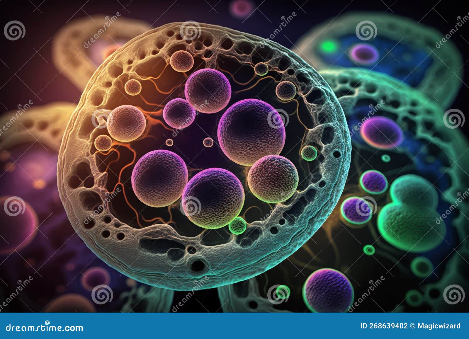 Embryonic Stem Cells 3d Under a Microscope Stock Illustration ...