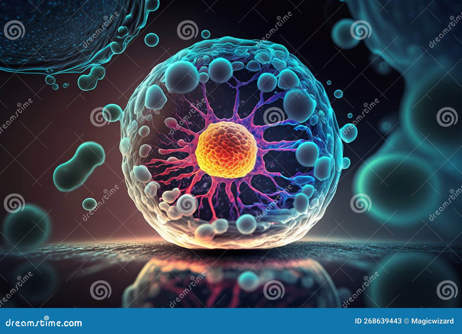 Embryonic Stem Cells 3d Under a Microscope Stock Illustration ...