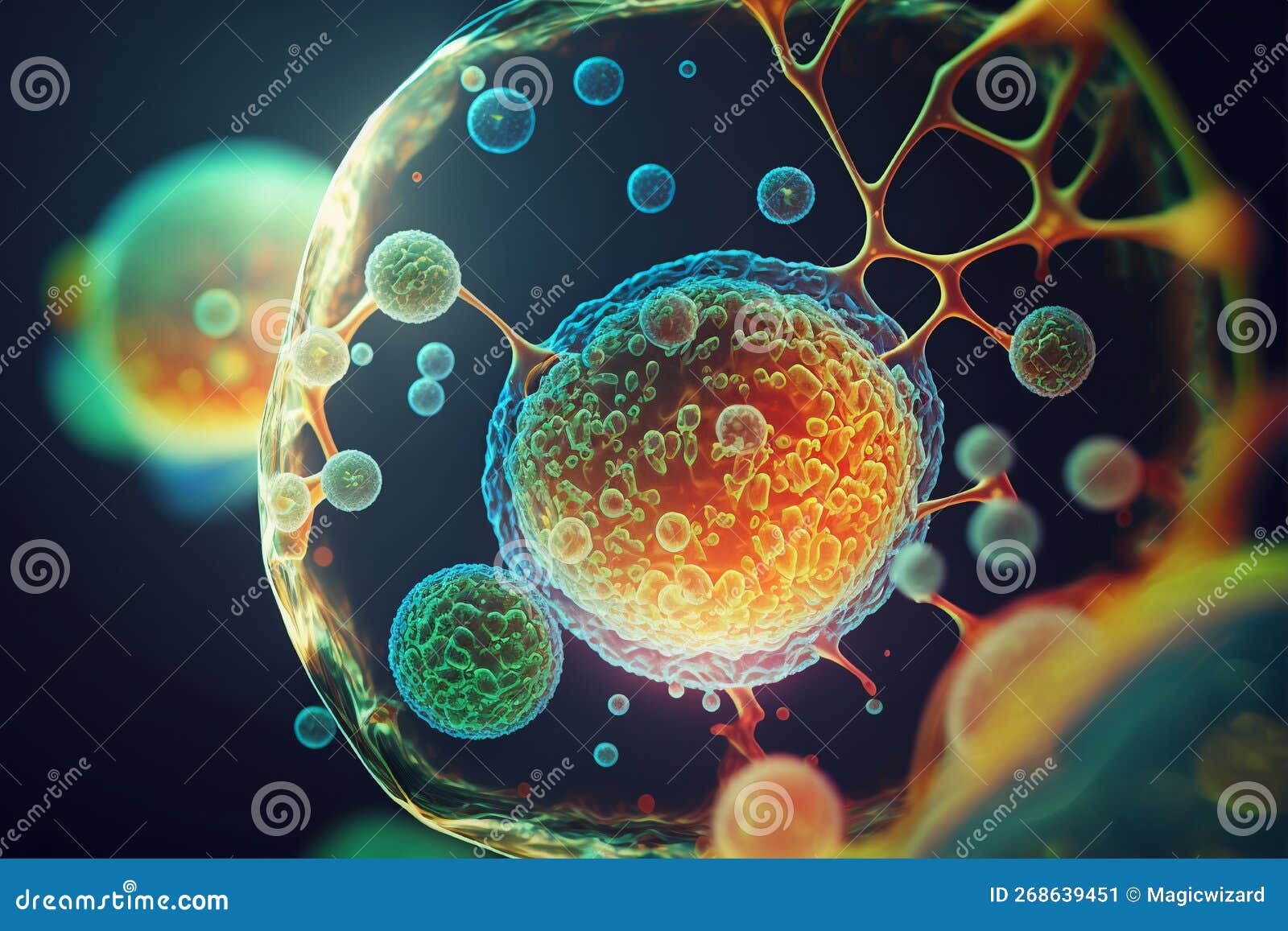 Embryonic Stem Cells 3d Under a Microscope Stock Illustration ...