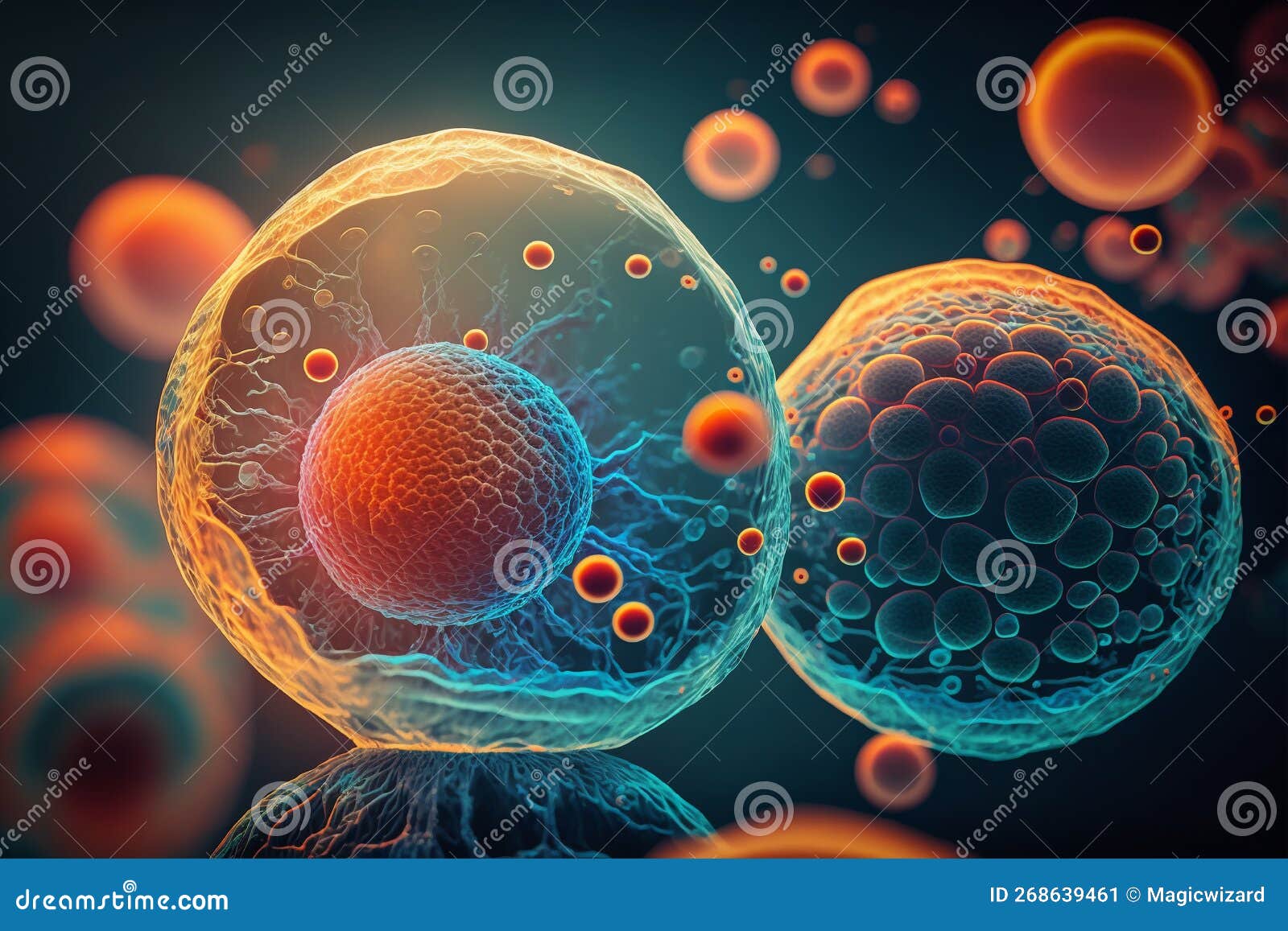 Embryonic Stem Cells 3d Under a Microscope Stock Illustration ...