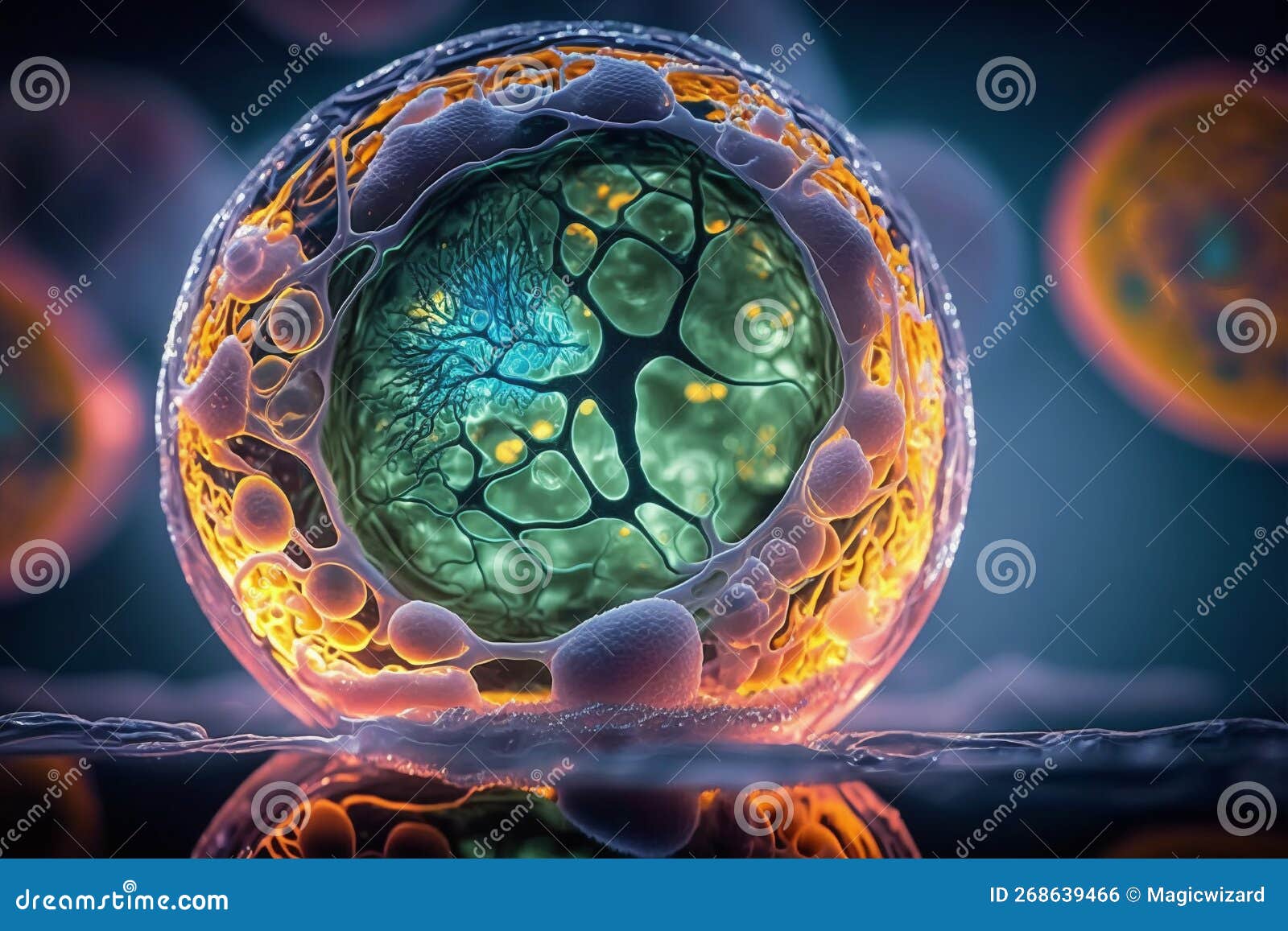 Embryonic Stem Cells 3d Under a Microscope Stock Illustration ...