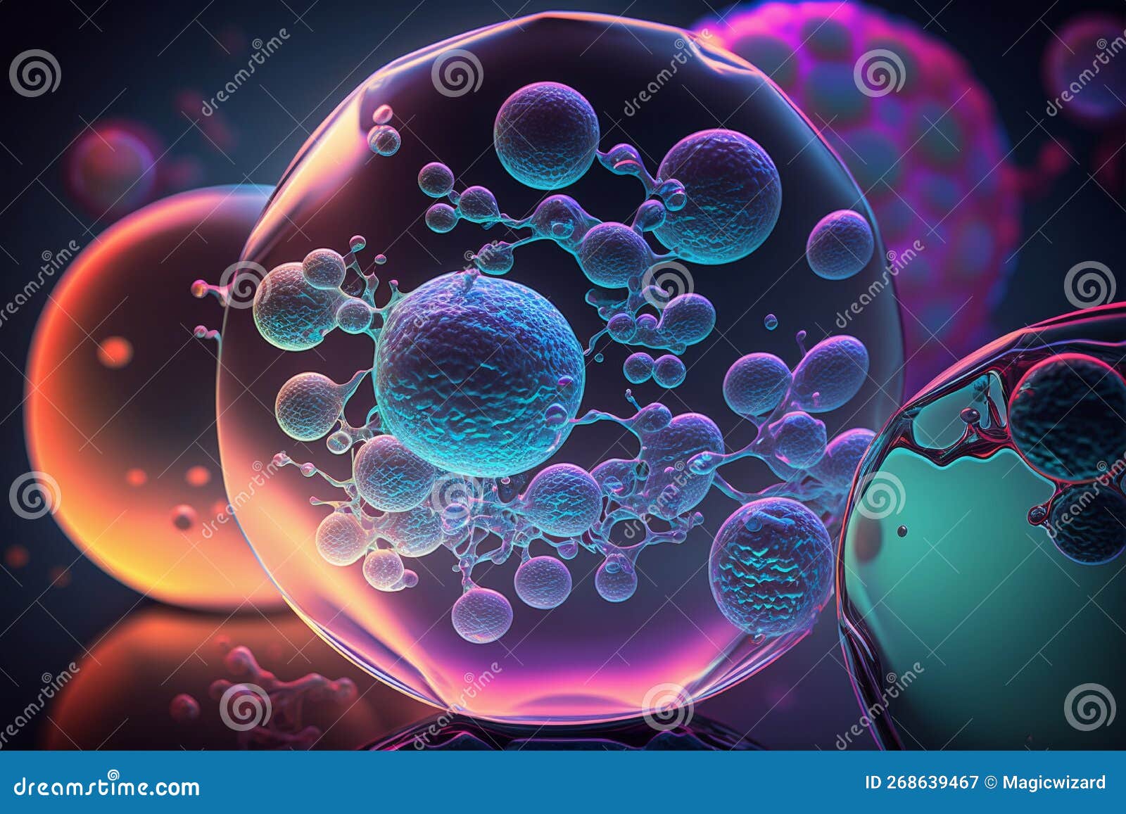 Embryonic Stem Cells 3d Under a Microscope Stock Illustration ...