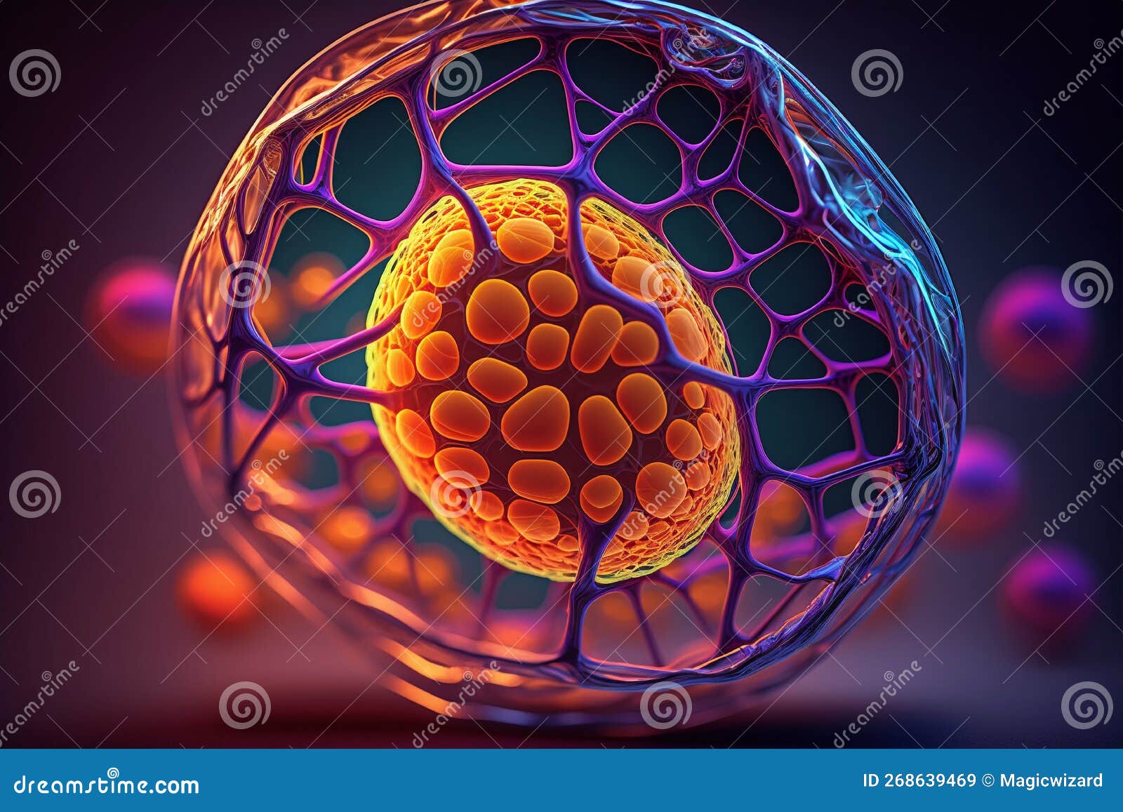 Embryonic Stem Cells 3d Under a Microscope Stock Illustration ...
