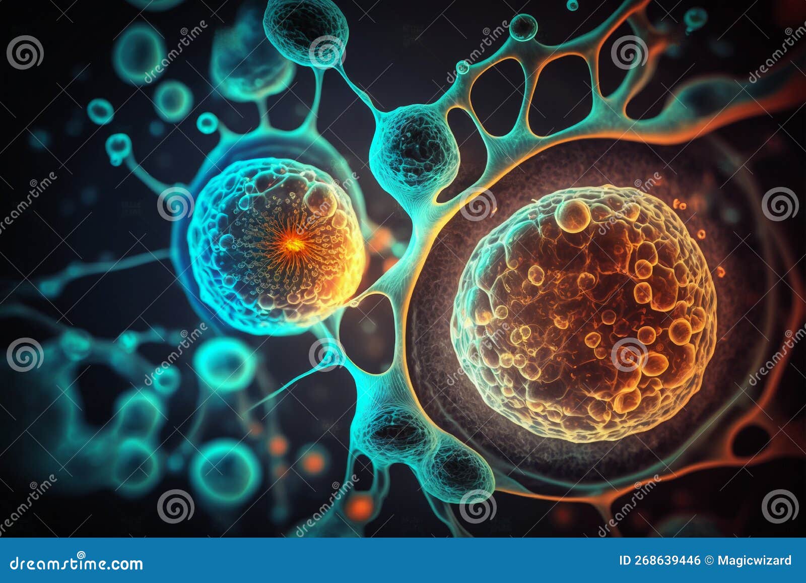 Embryonic Stem Cells 3d Under a Microscope Stock Illustration ...