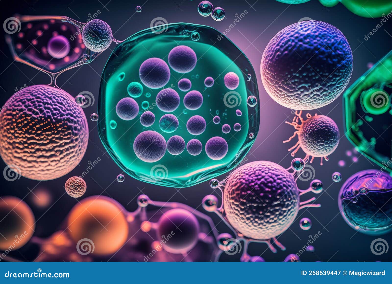 Embryonic Stem Cells 3d Under a Microscope Stock Illustration ...