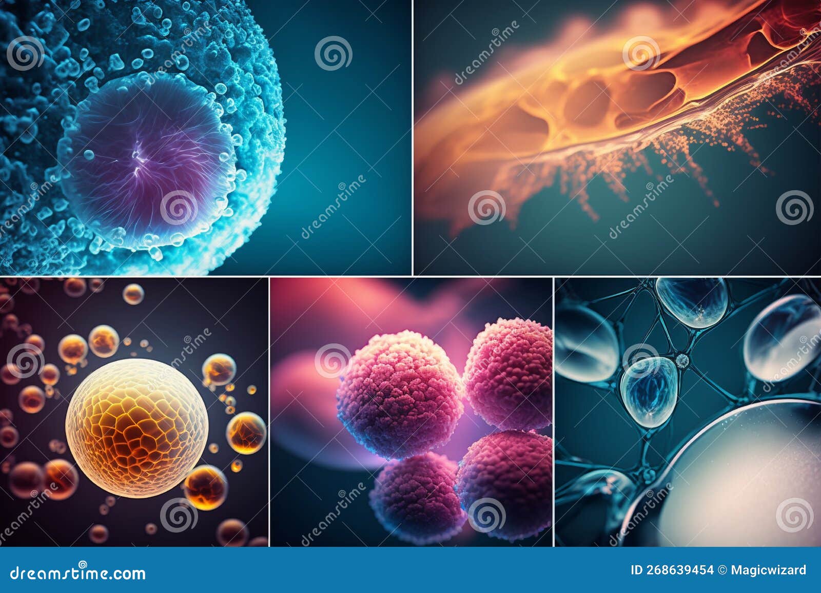 Embryonic Stem Cells 3d Under a Microscope Stock Illustration ...