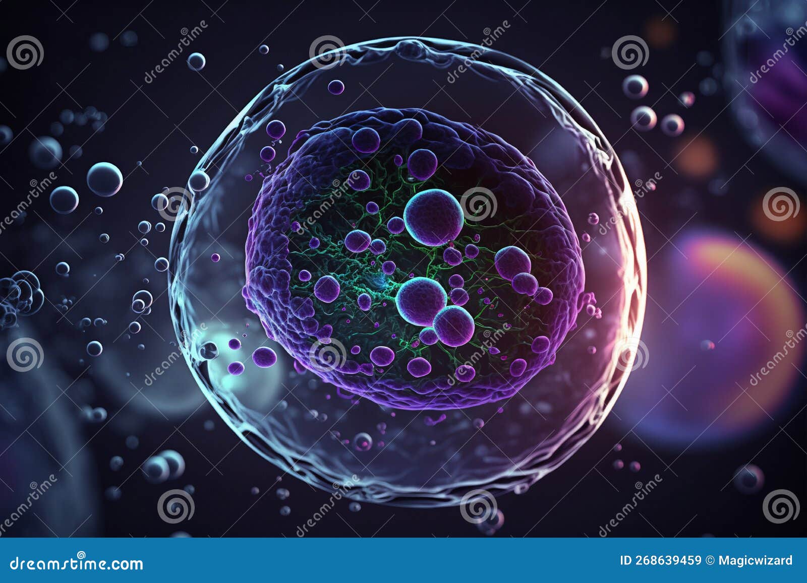 Embryonic Stem Cells 3d Under a Microscope Stock Illustration ...