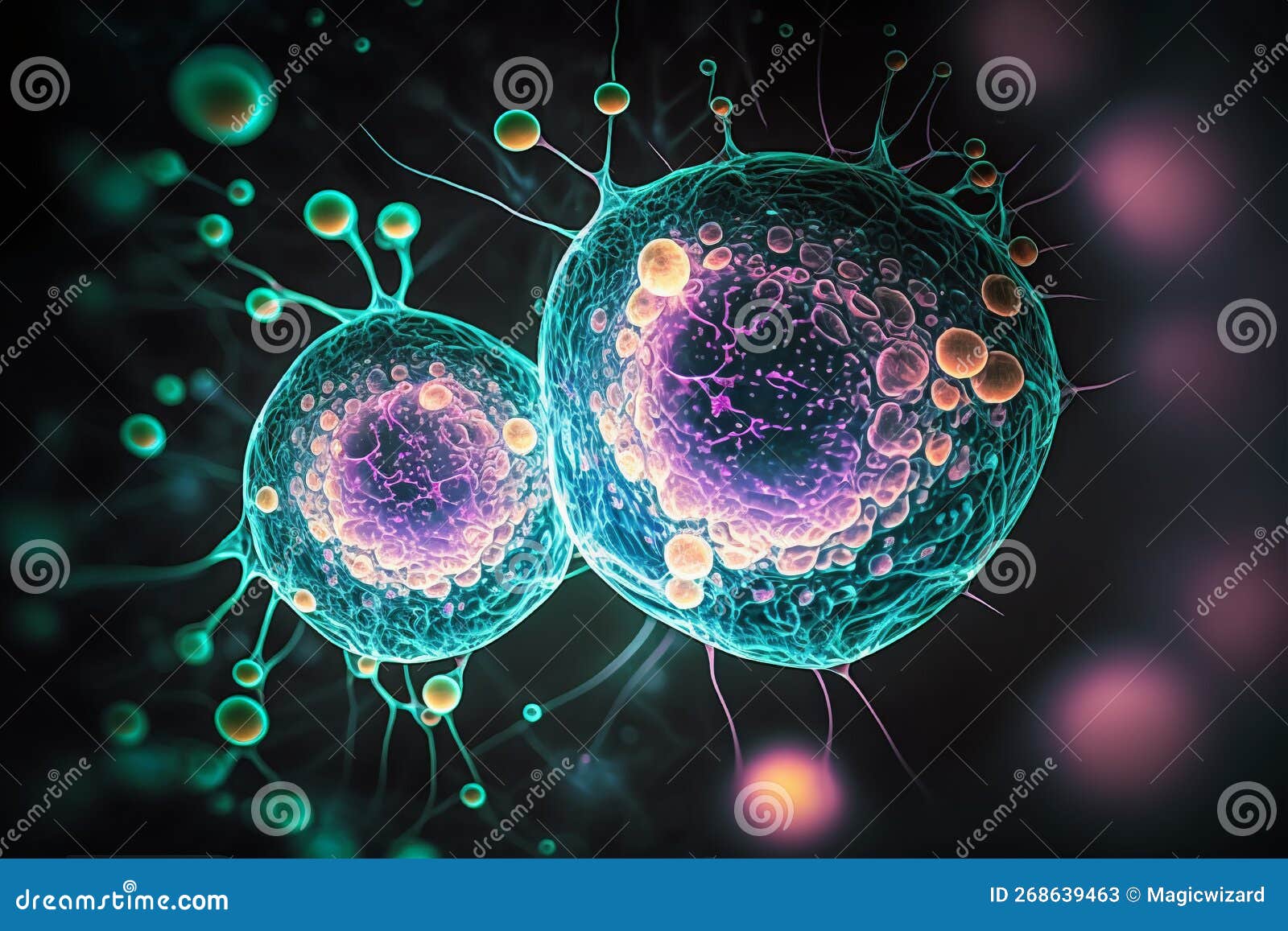 Embryonic Stem Cells 3d Under a Microscope Stock Illustration ...