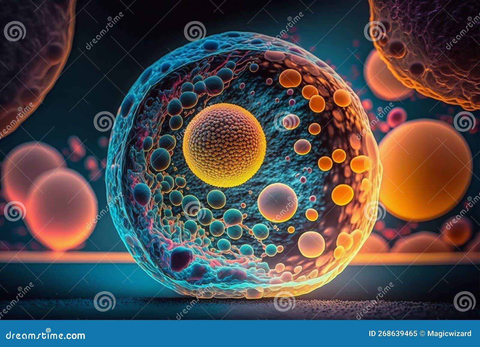 Embryonic Stem Cells 3d Under a Microscope Stock Illustration ...