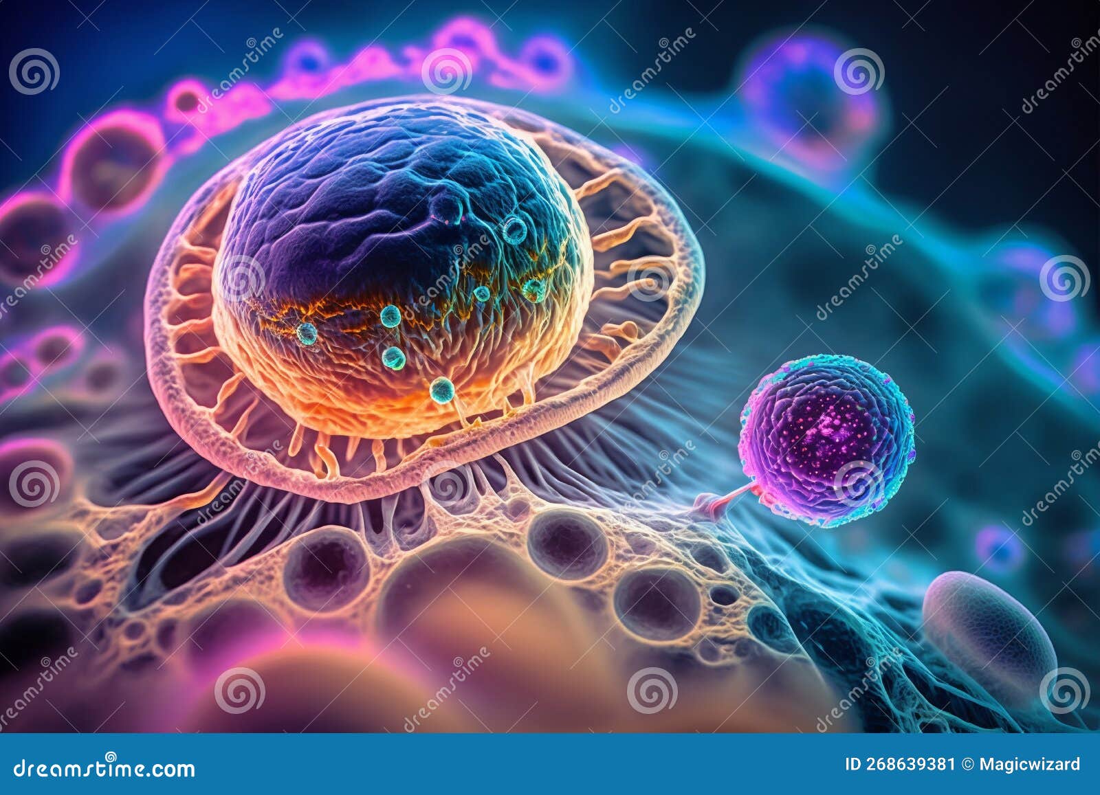 Embryonic Stem Cells 3d Under a Microscope Stock Illustration ...