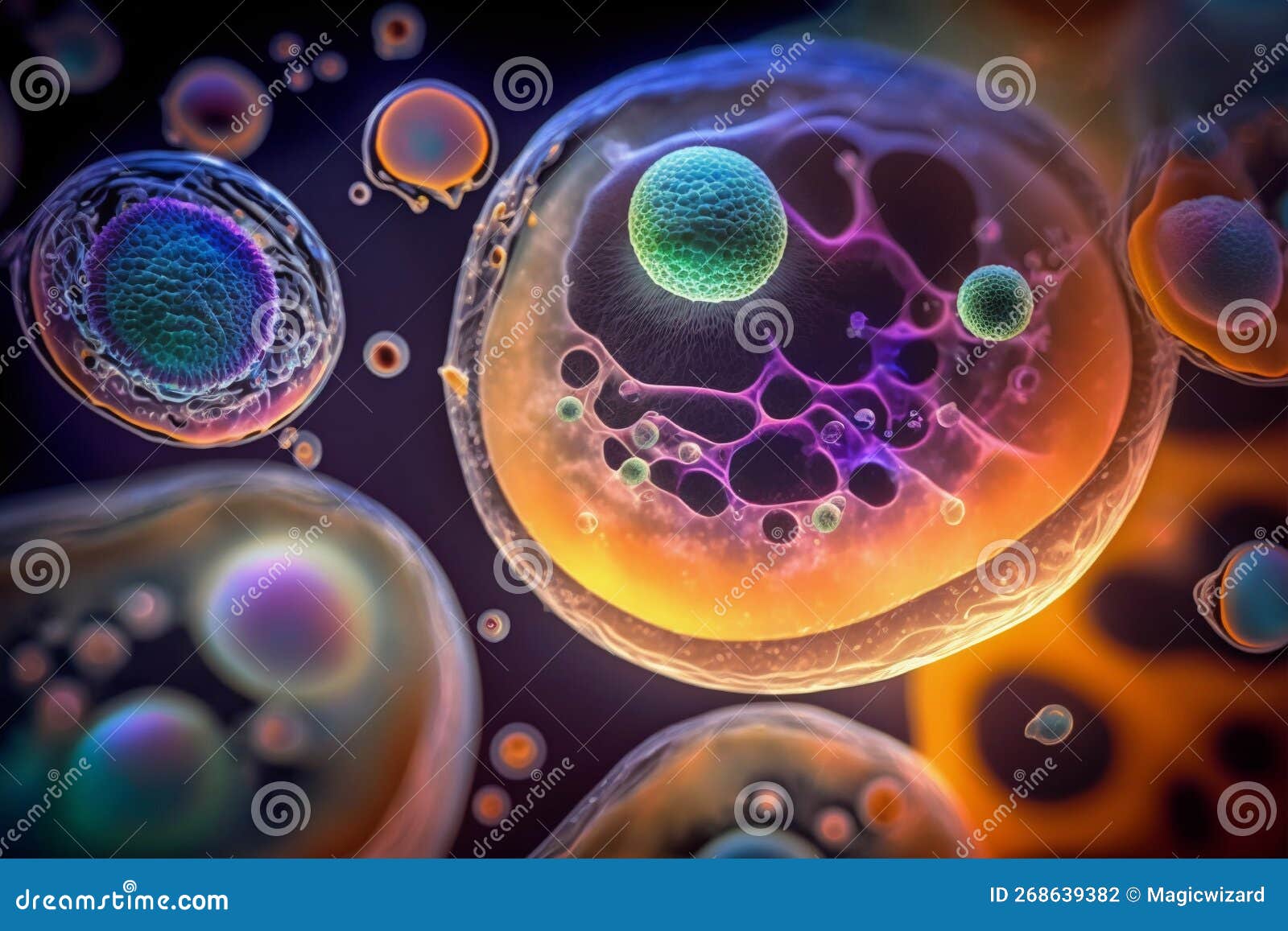 Embryonic Stem Cells 3d Under a Microscope Stock Illustration ...