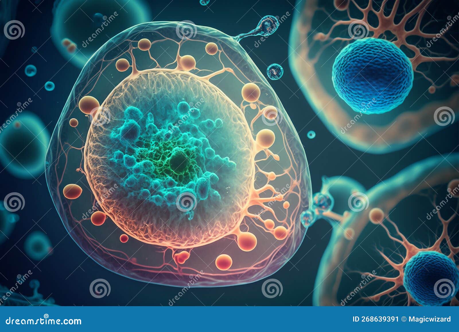 Embryonic Stem Cells 3d Under a Microscope Stock Illustration ...