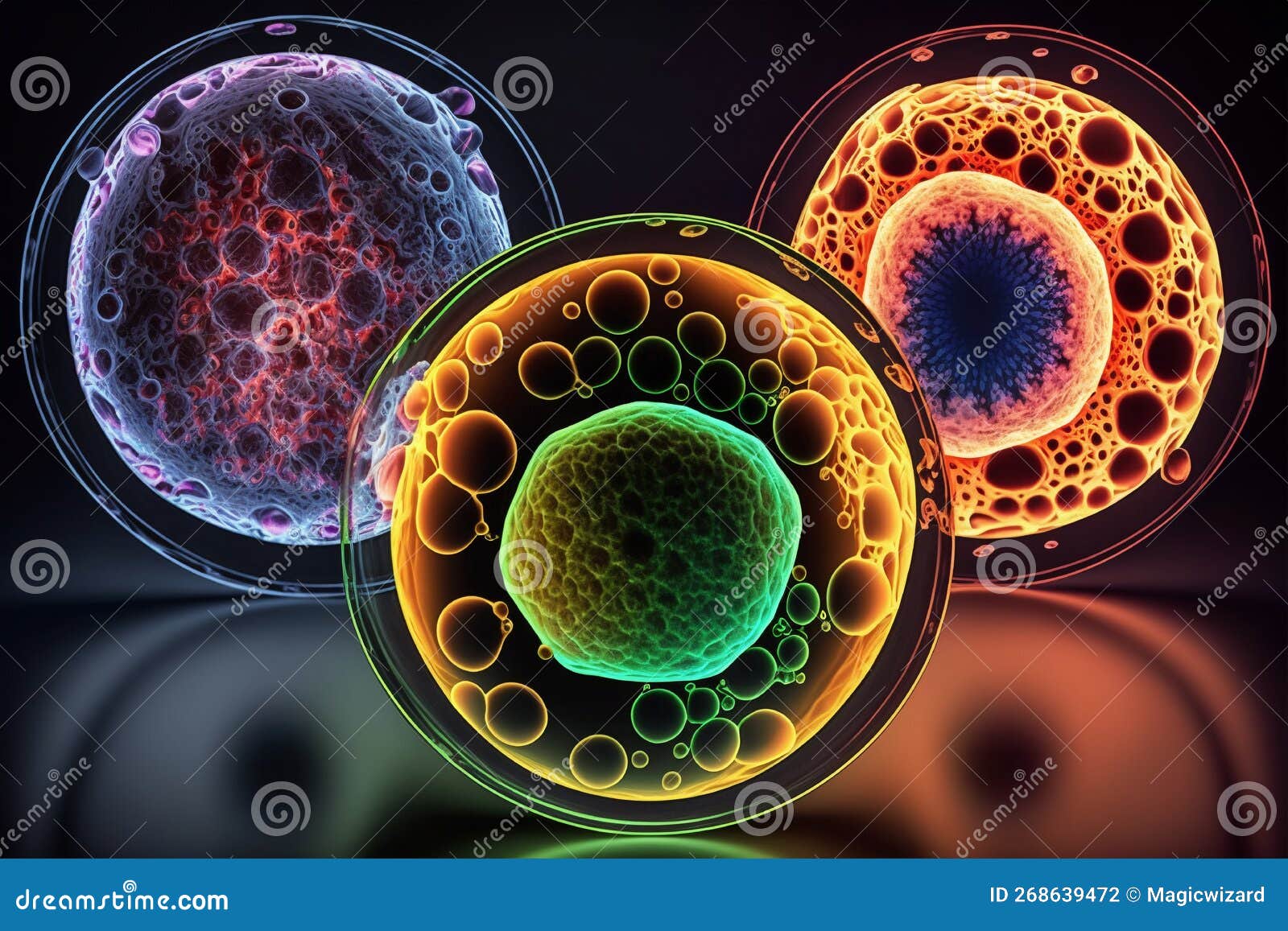 Embryonic Stem Cells 3d Under a Microscope Stock Illustration ...