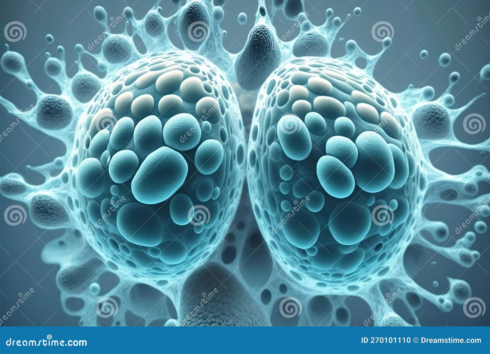 Embryonic Stem Cells Division. Human Cells Under Microscope. in Vitro ...