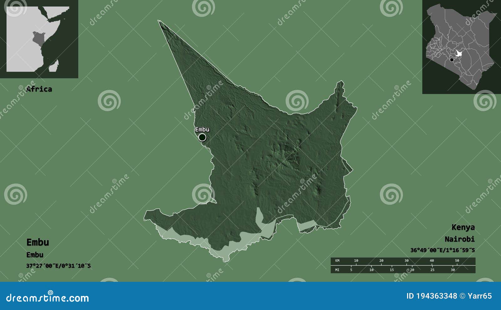 Embu, County of Kenya,. Previews. Administrative Stock Illustration ...