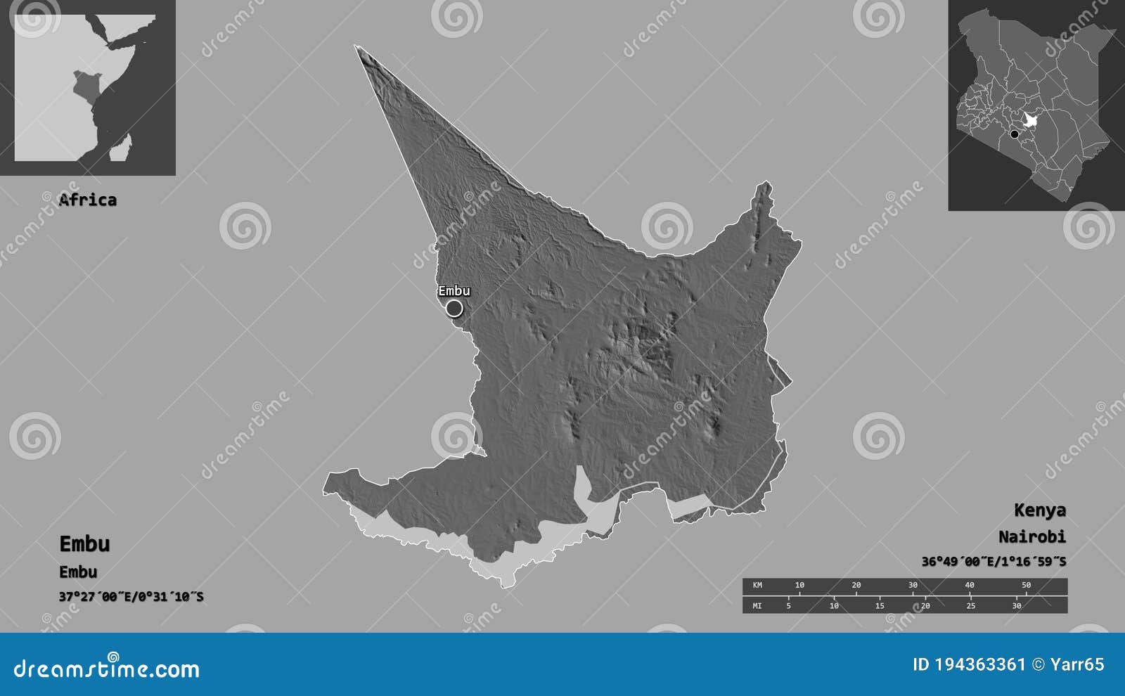 Embu, County of Kenya,. Previews. Bilevel Stock Illustration ...