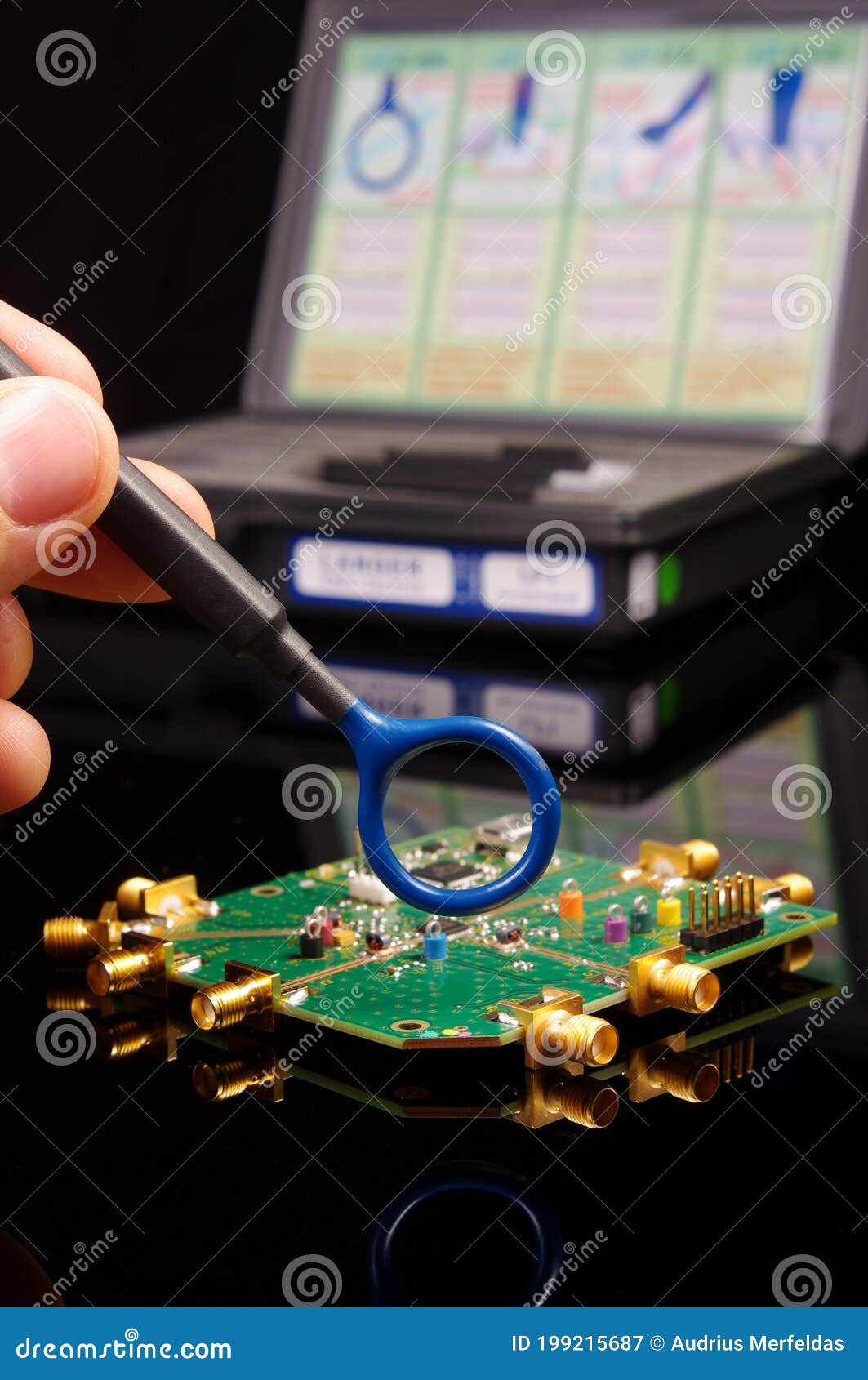 EMC Engineer Analyzing PCB Using Near-field Probe Stock Image - Image ...