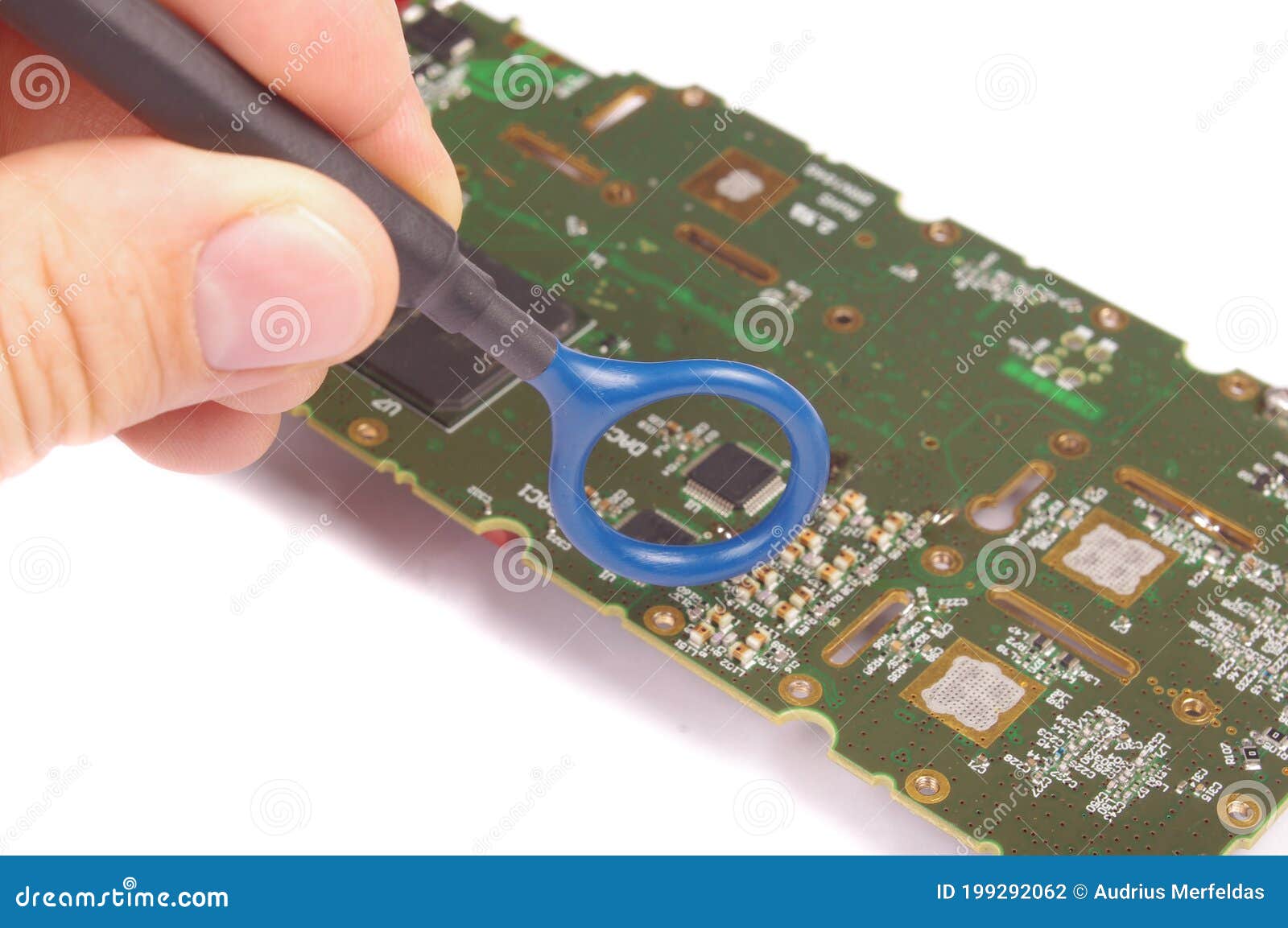 EMC Engineer Analyzing PCB Using Near-field Probe Stock Photo - Image ...