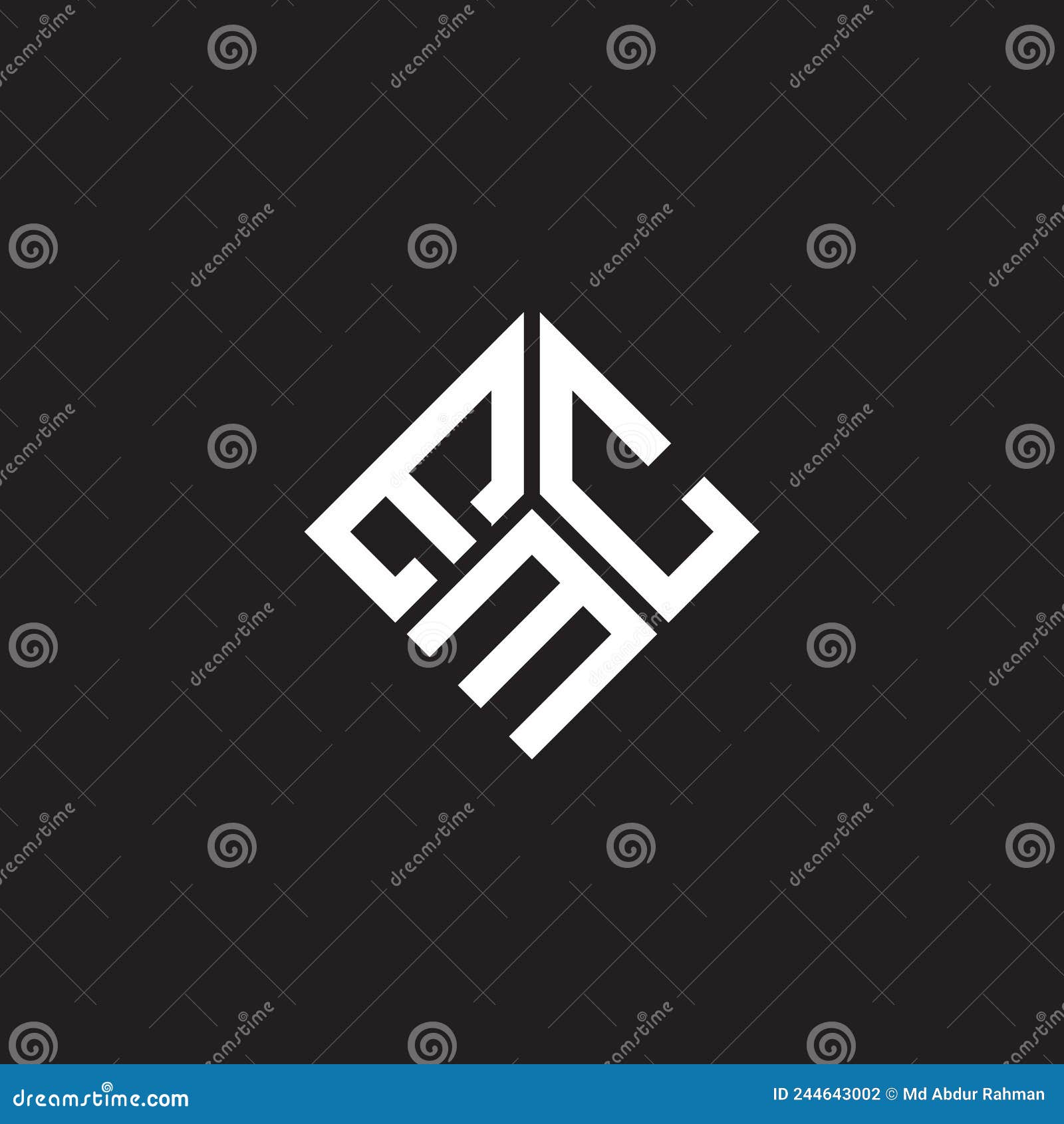 EMC Letter Logo Design on Black Background. EMC Creative Initials ...