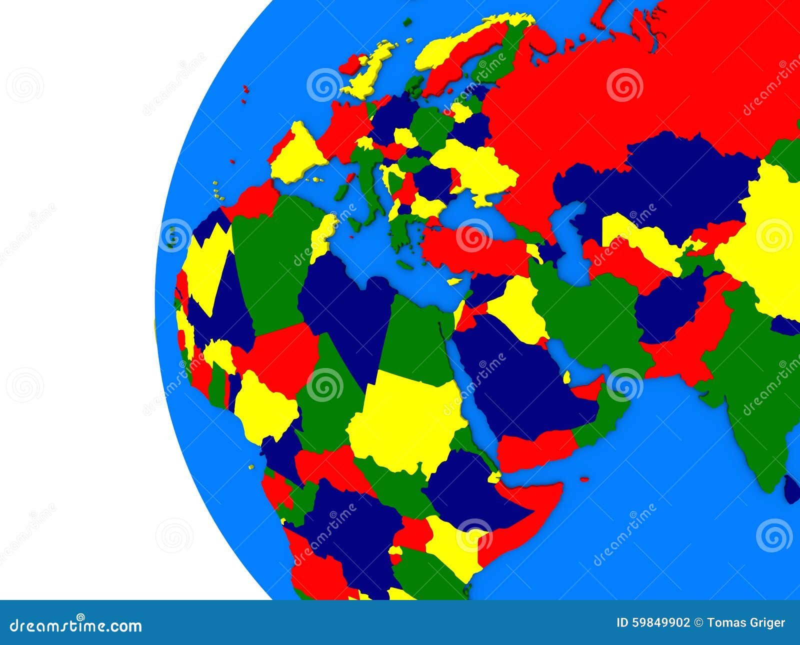 EMEA Region on Political Globe Stock Illustration - Illustration of ...