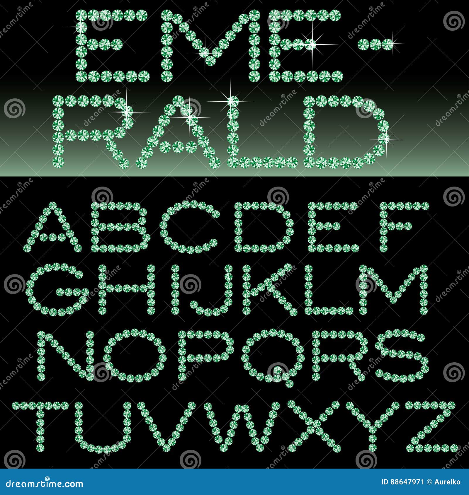 Emerald alphabet stock vector. Illustration of luxury - 88647971