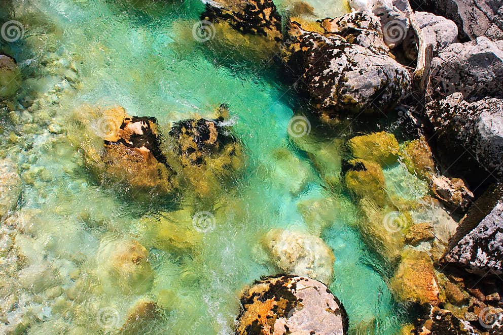 Emerald alpine river stock image. Image of mountain, mountains - 14696645