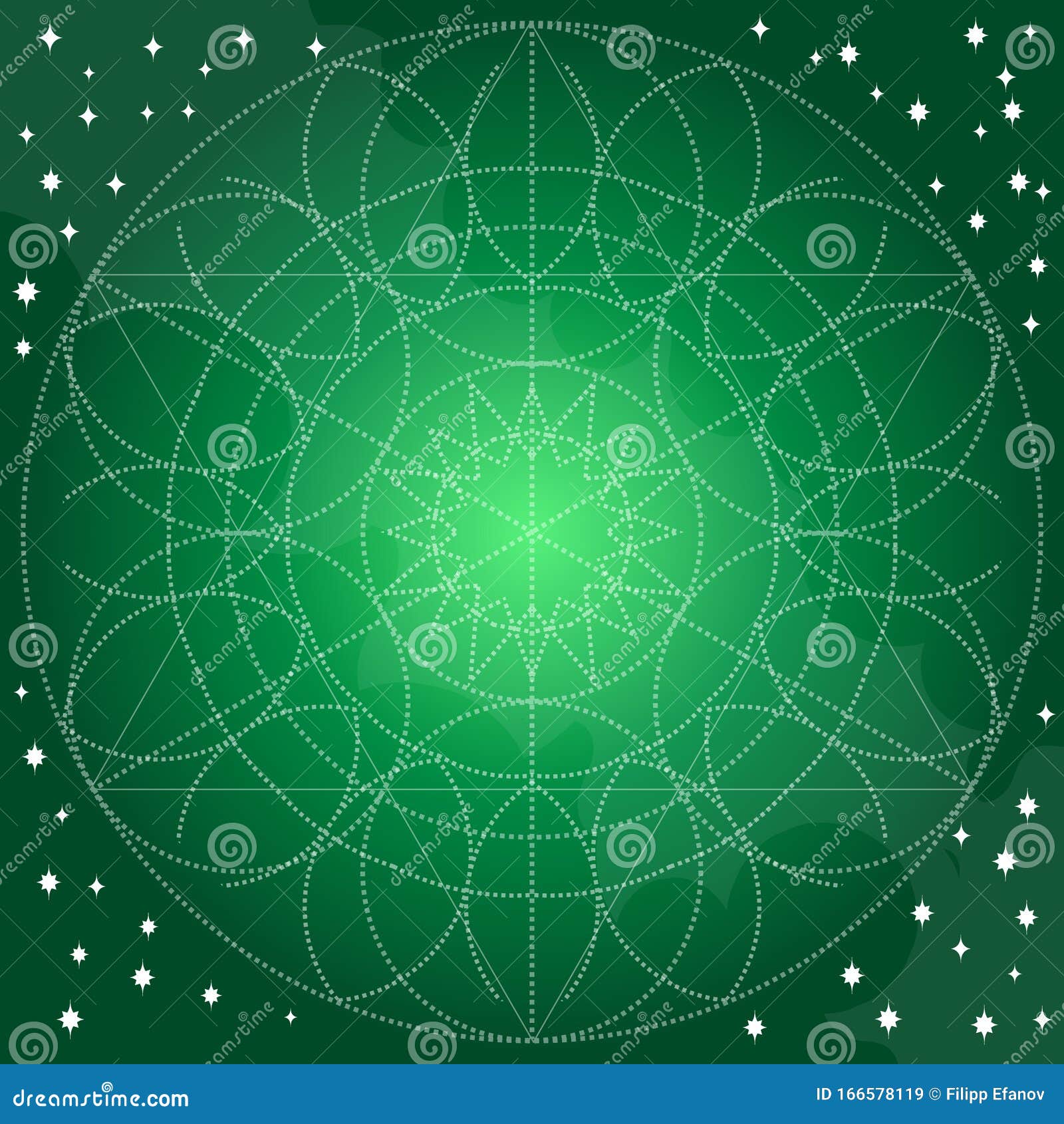 Emerald Background with Abstract Geometric Pattern of Circles. Template ...