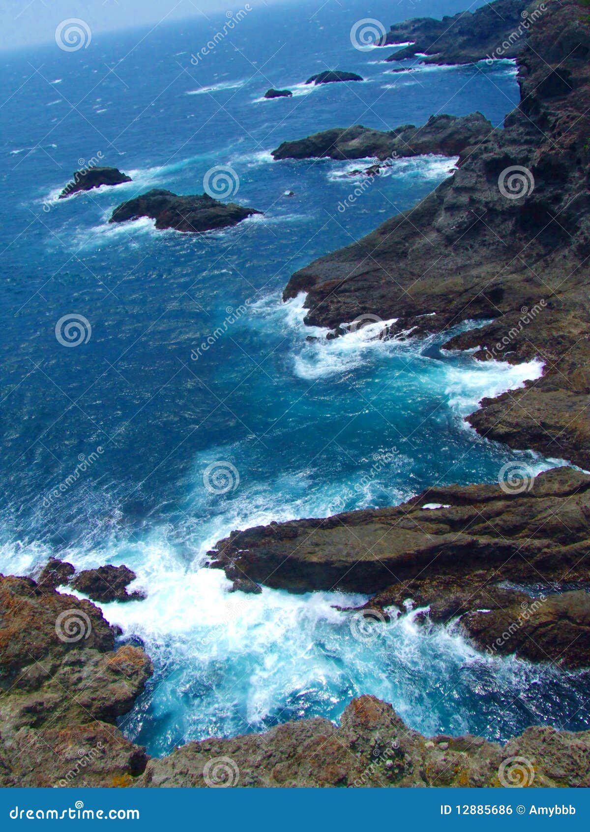 Emerald Blue Ocean with Shore from Japan Stock Photo - Image of park ...
