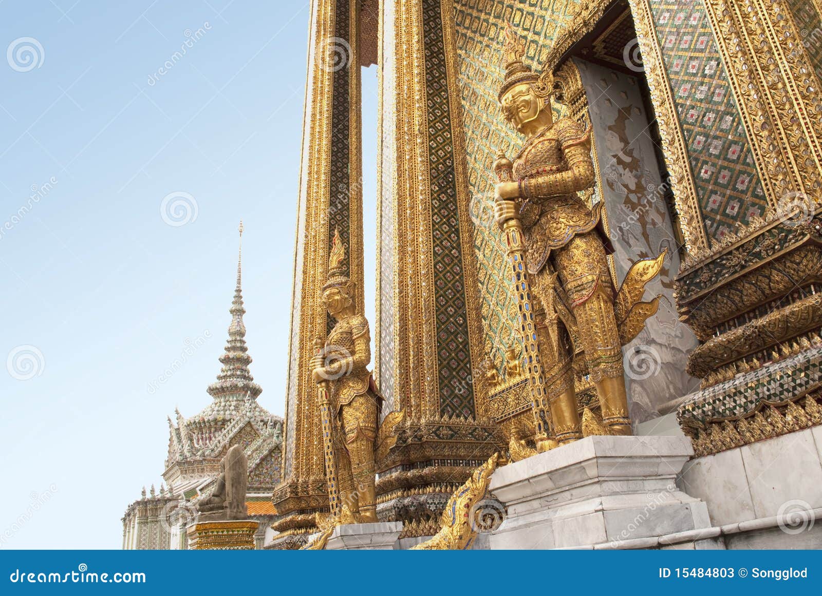 The Emerald Buddha Temple stock image. Image of guard - 15484803