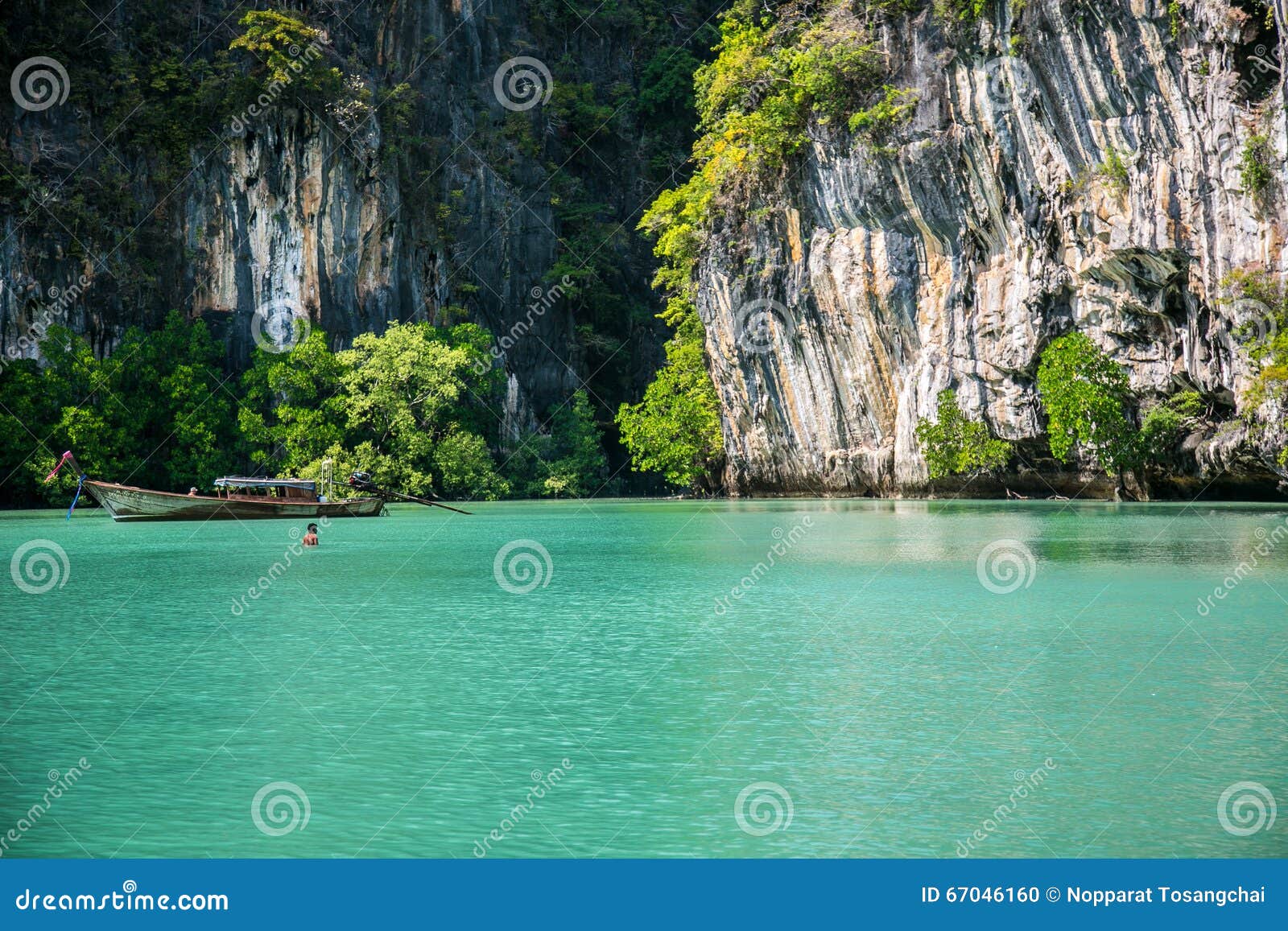 Emerald Cave (Morakot Cave) Stock Photo - Image of thailand, tourist ...