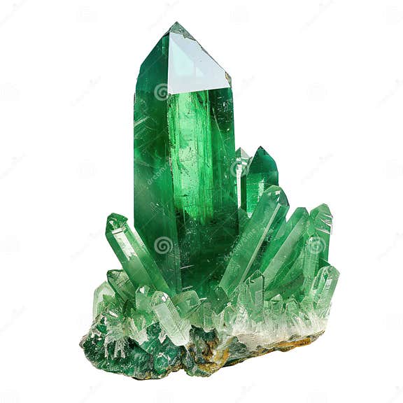 Emerald Crystal Front View Isolate Stock Illustration - Illustration of ...