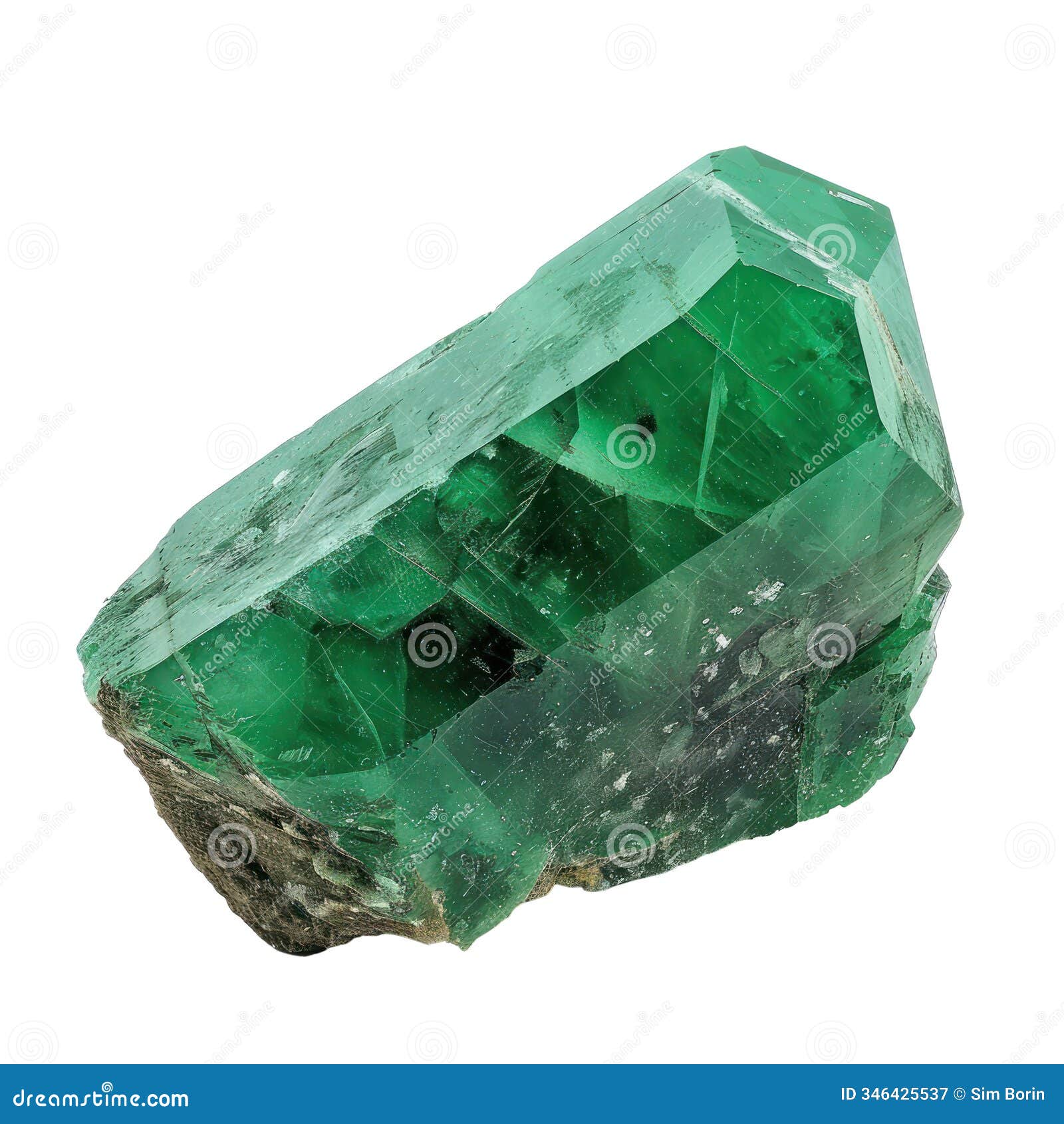 Emerald Crystal Side View Isolate Stock Illustration - Illustration of ...