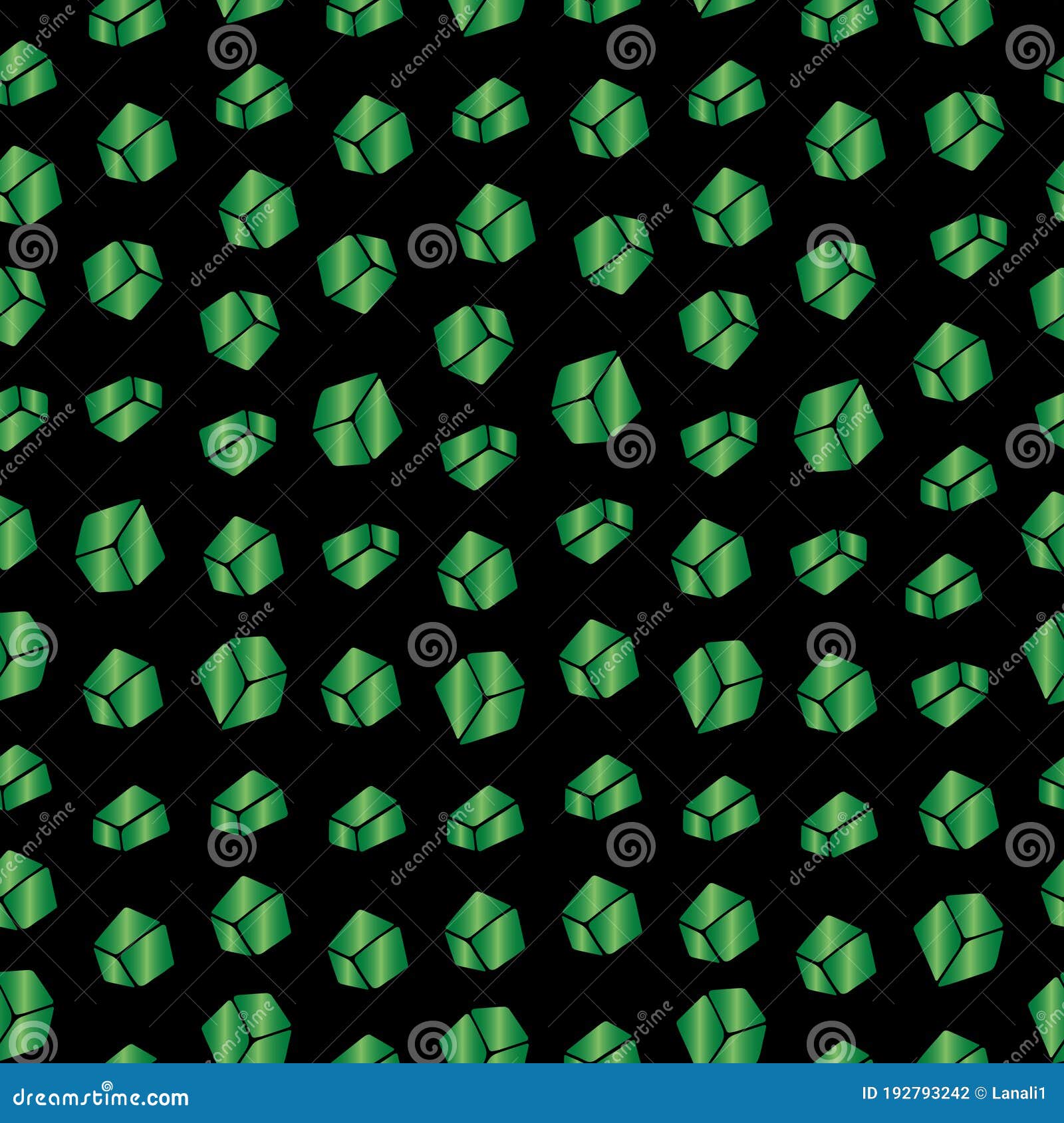 Emerald. Crystals. Seamless Crystal Ornament. Repeating Vector Pattern ...