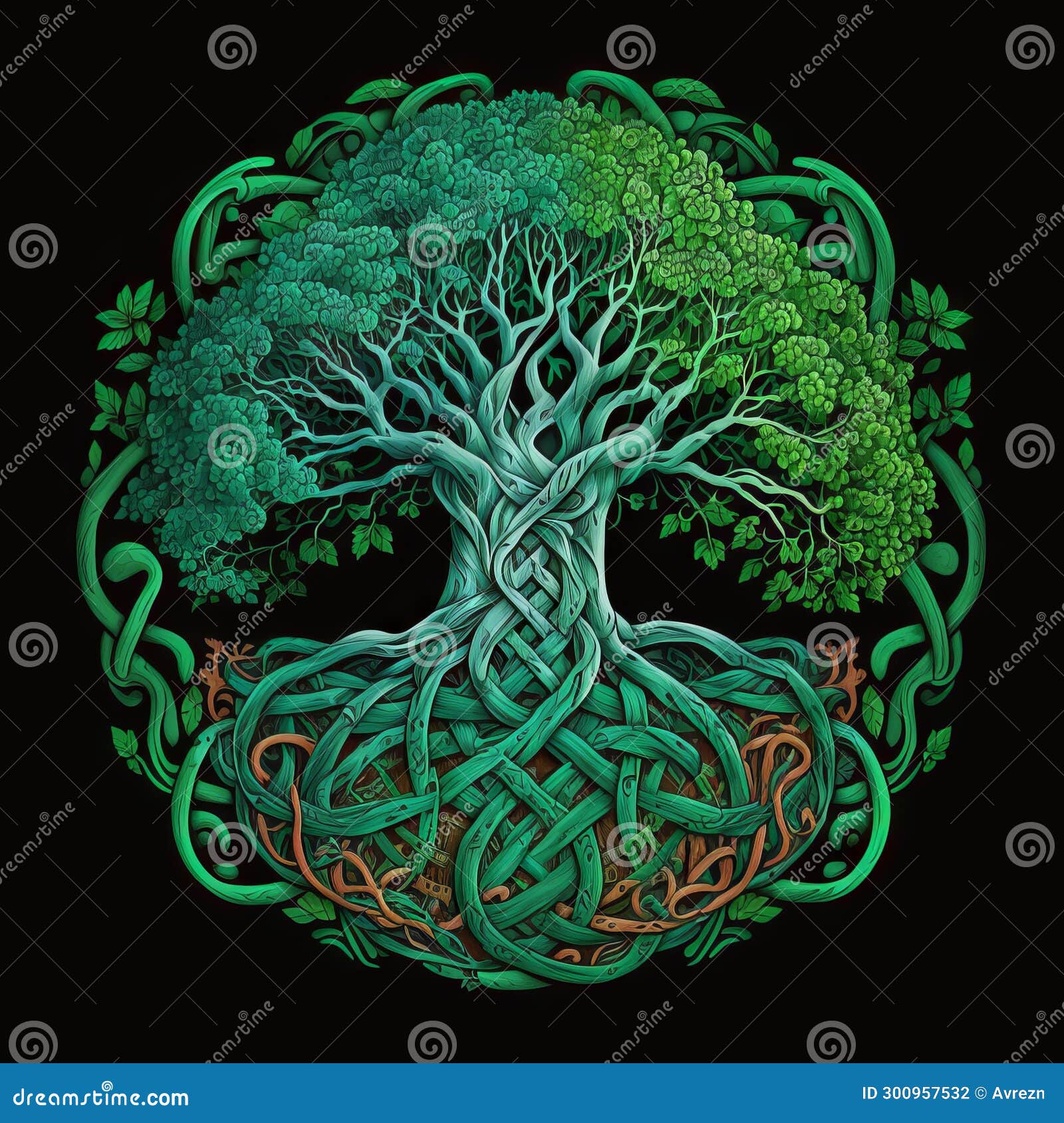 Mystical Celtic Tree of Life and Death, Generative AI Stock ...