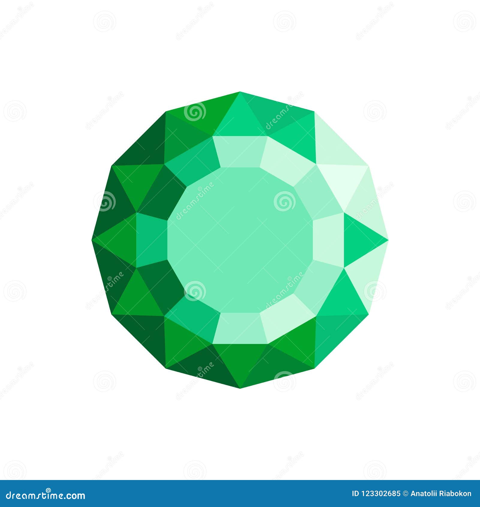 Emerald Diamond Icon, Flat Style. Stock Illustration - Illustration of ...