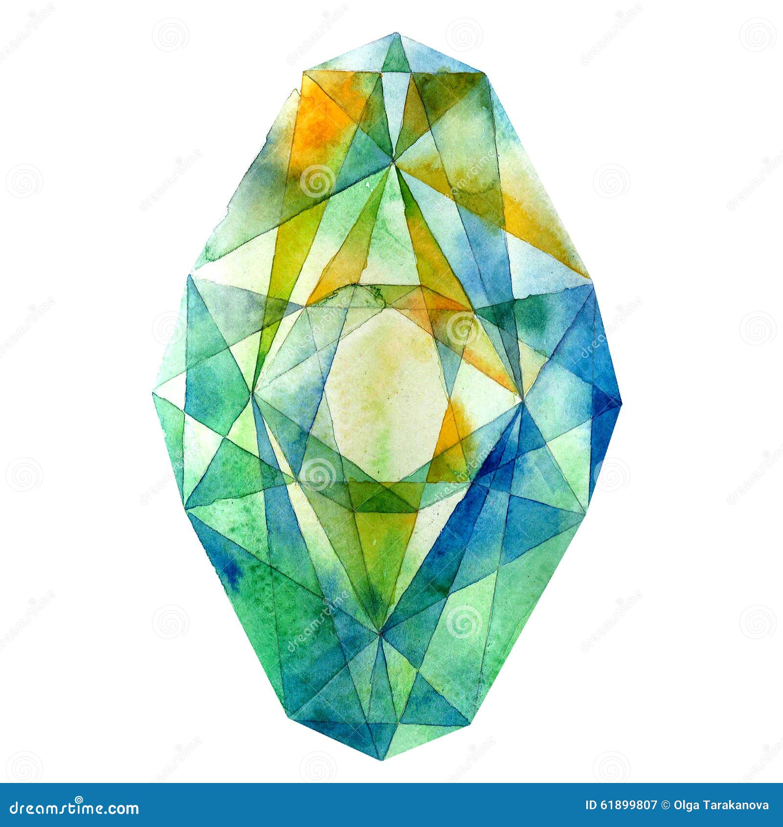 Emerald stock illustration. Illustration of blue, facet - 61899807