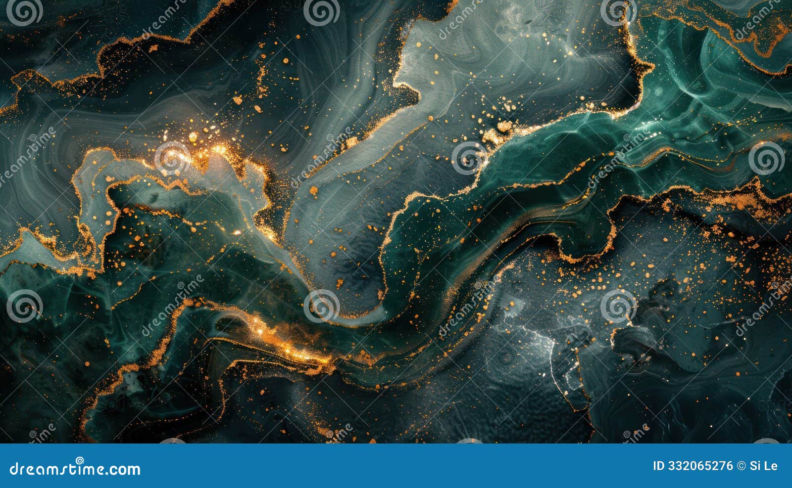 Emerald Dreamscape: Abstract Green Marble Texture with Gold Splashes ...
